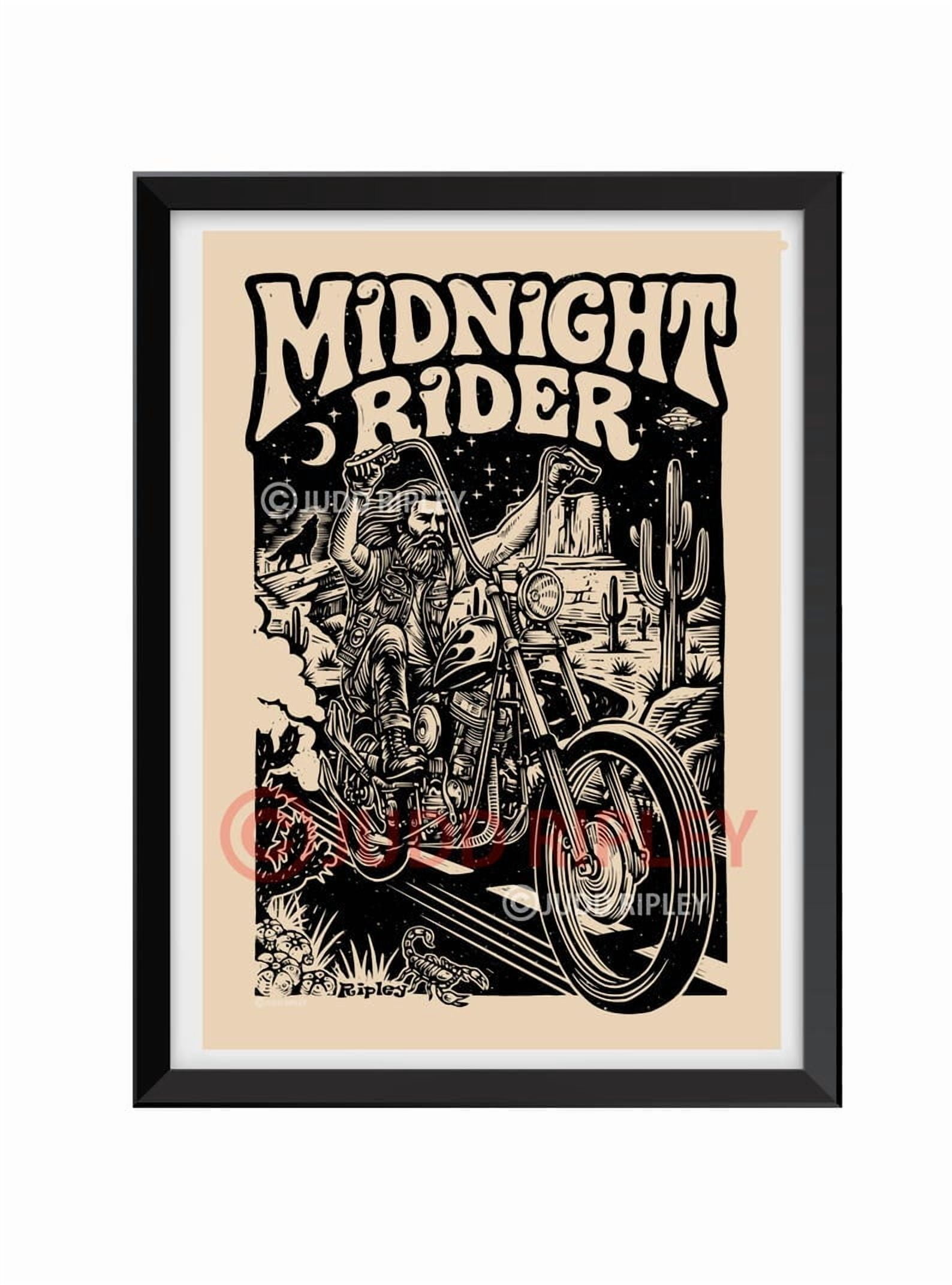 Nostalgic 70s Chopper Print | Vintage Harley Davidson Panhead Poster ...
