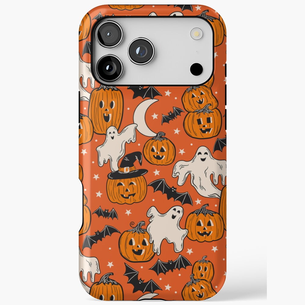 Nostalgic 90s Halloween Ghosts and Pumpkins Orange Case for iPhone 11 ...