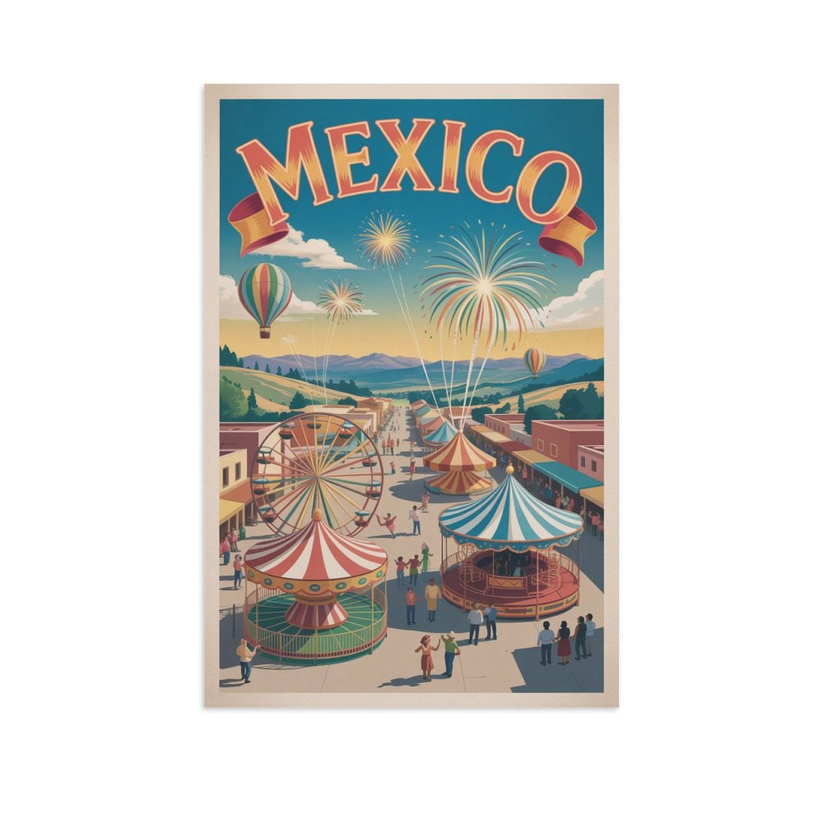 Nostalgic Aguascalientes Retro Travel Poster Showing Vibrant Party And ...