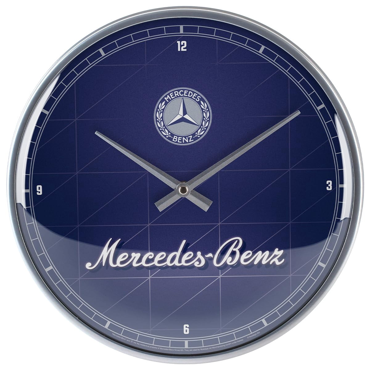 Nostalgic-Art Retro Wall Clock, Ø 12.2", Mercedes-Benz - Silver & Blue ...