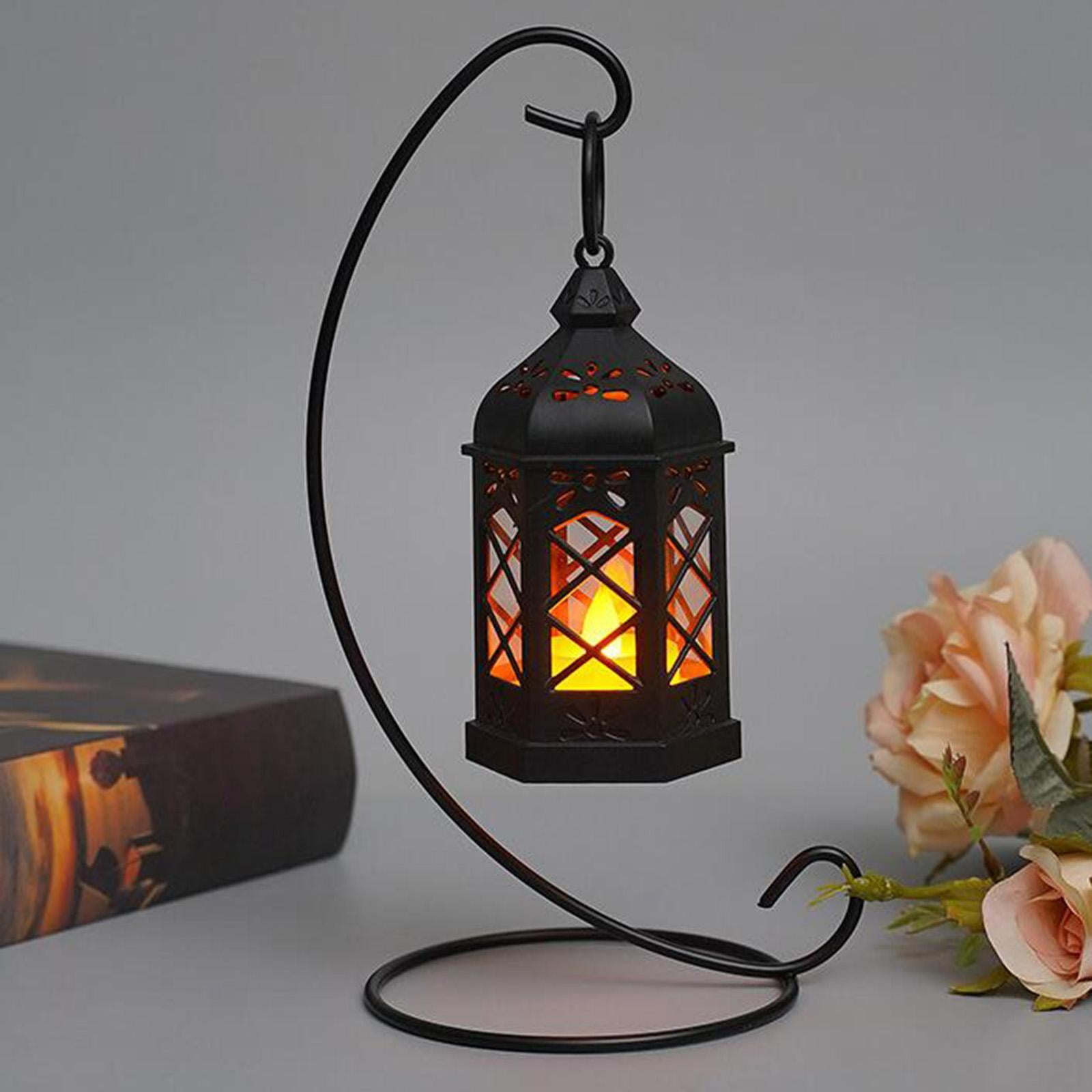 Nostalgic Desktop Lighting Fixture Hexagonal Antique Lamp with LED ...