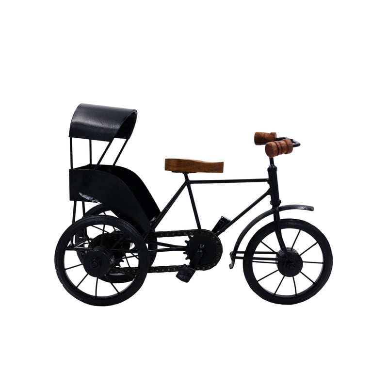 Nostalgic Iron Cycle Rickshaw – Vintage Design with Wooden Accents ...