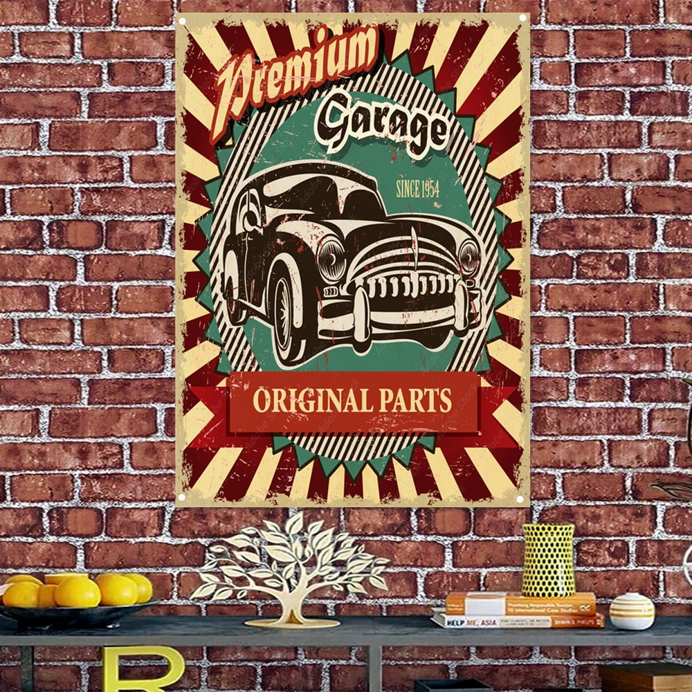Nostalgic Retro CAR FULL SERVICE & REPAIR Wall Art Banner Wall Hanging ...