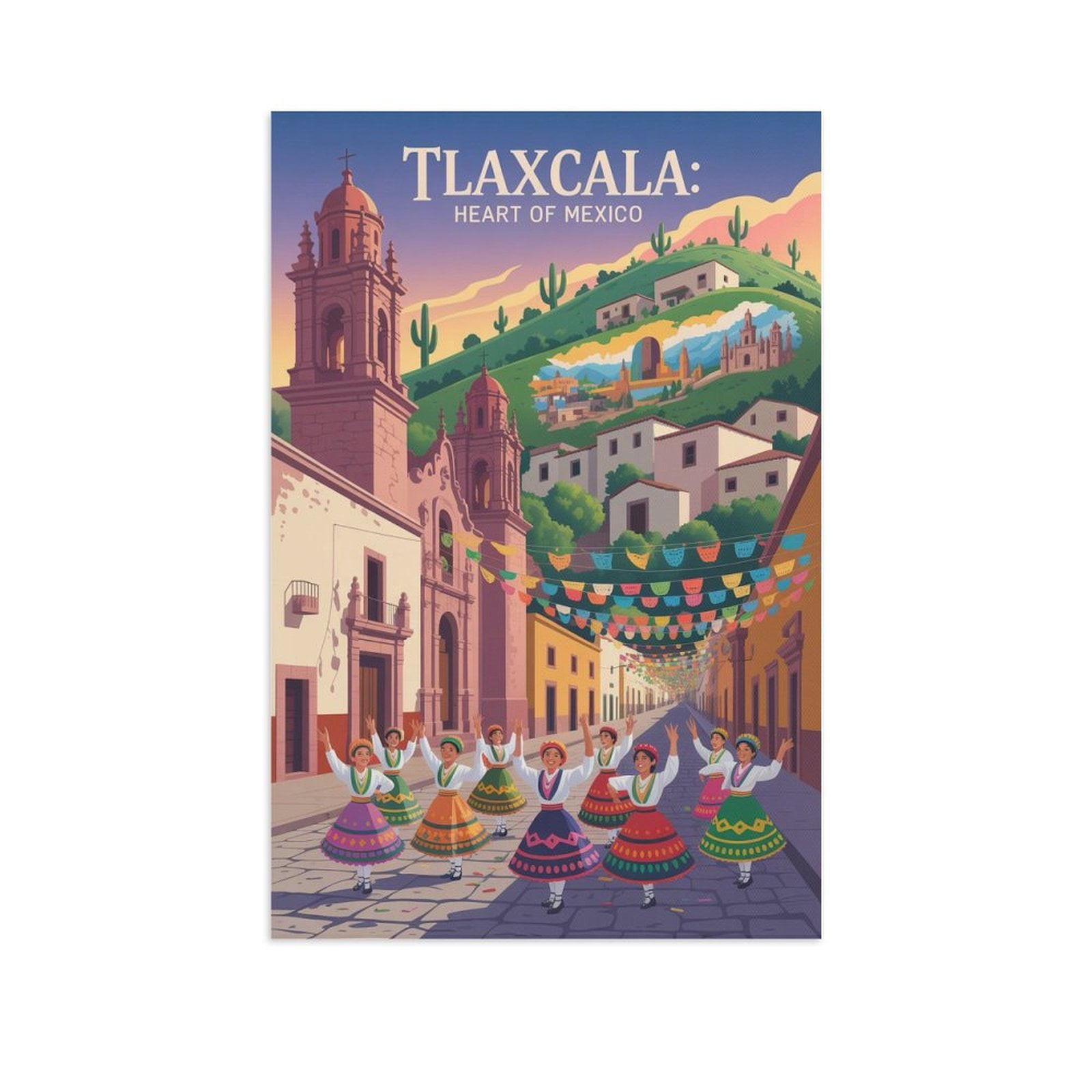 Nostalgic Tlaxcala Retro Travel Poster Featuring Traditions And Artisan ...