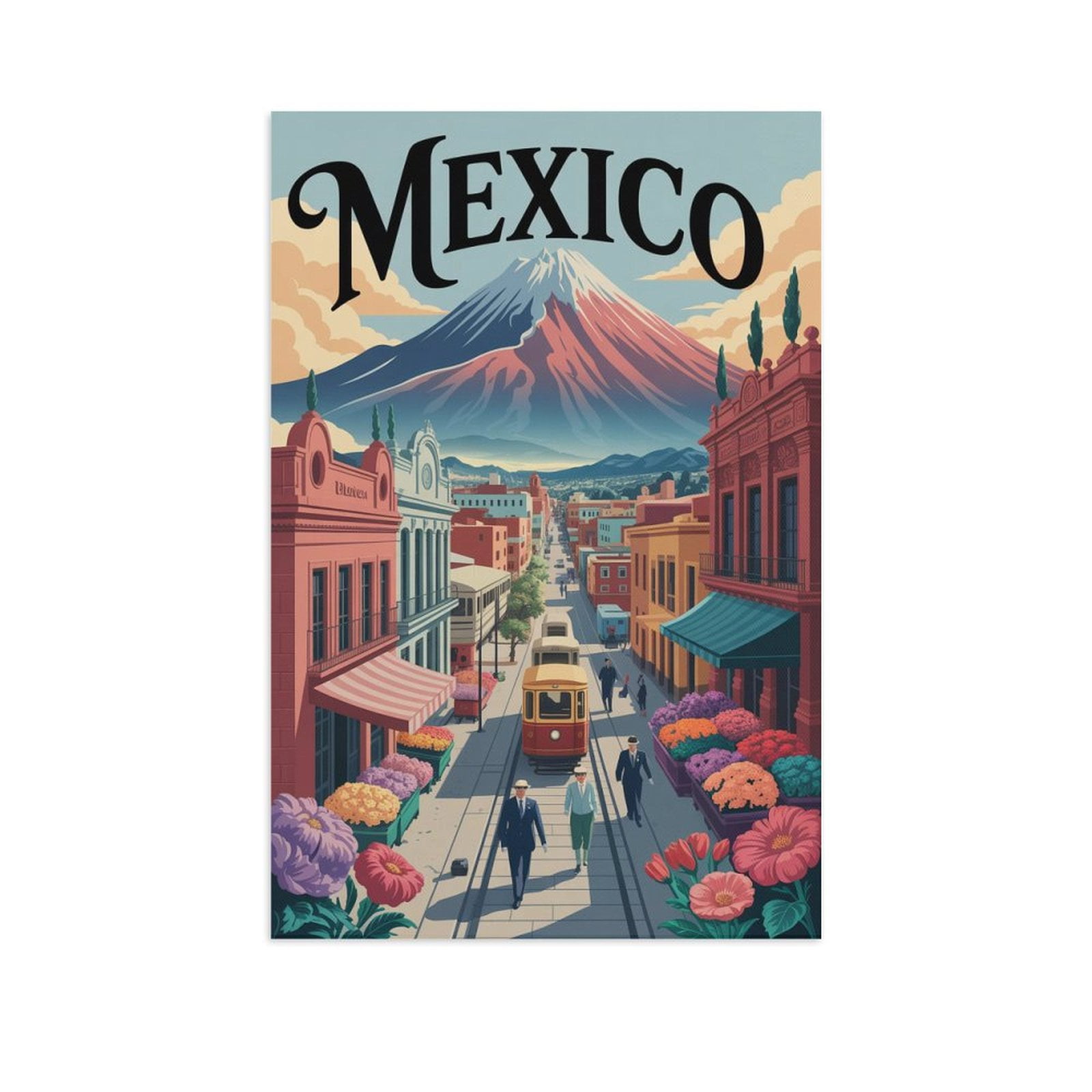 Nostalgic Toluca Retro Travel Poster with Mountain Views And Early ...