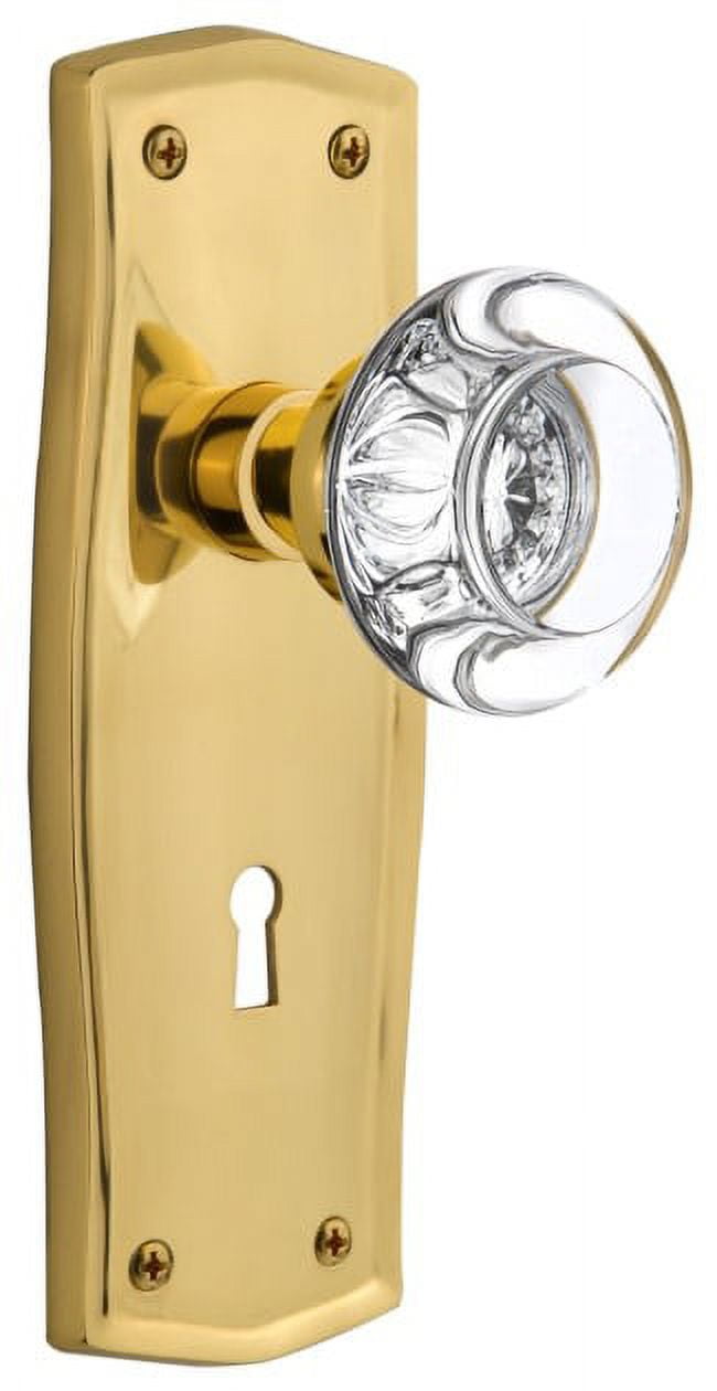 Nostalgic Warehouse Prarcc_Psg_234_Kh Round Clear Crystal Solid Brass Passage Door Knob ...