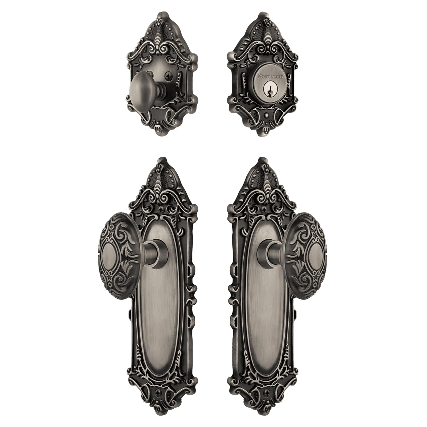 Nostalgic Warehouse Victorian Entry Set with Victorian Knob in Antique ...