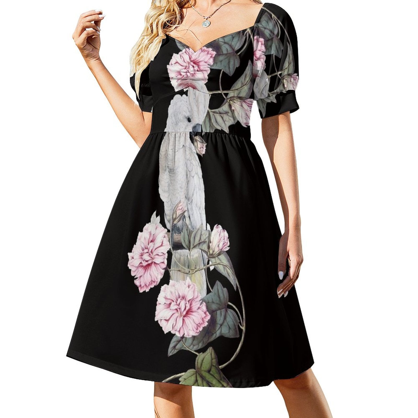 Nostalgic white cockatoo in flowering branch Dress Dresses gala dress ...