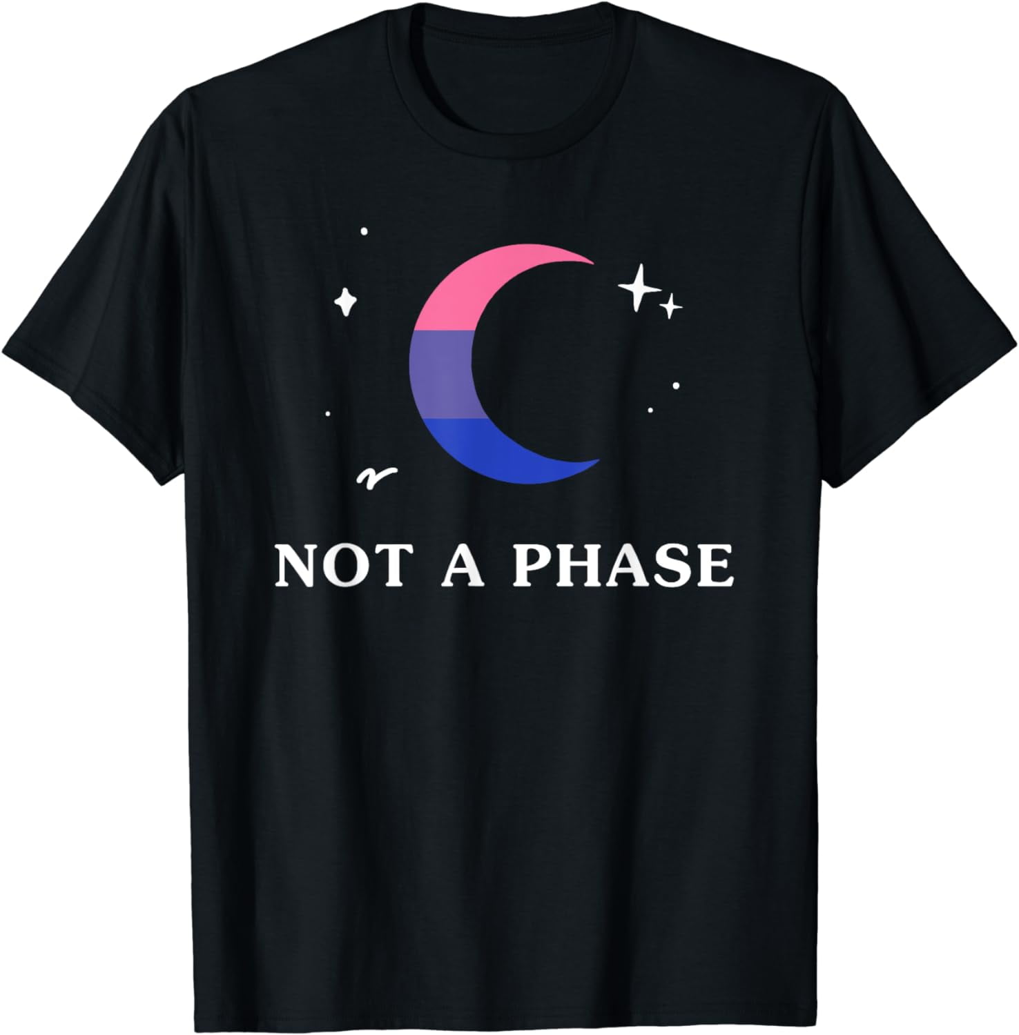 Not A Phase Bisexual LGBTQ Bi Pride Flag Moon T-shirt - Walmart.com