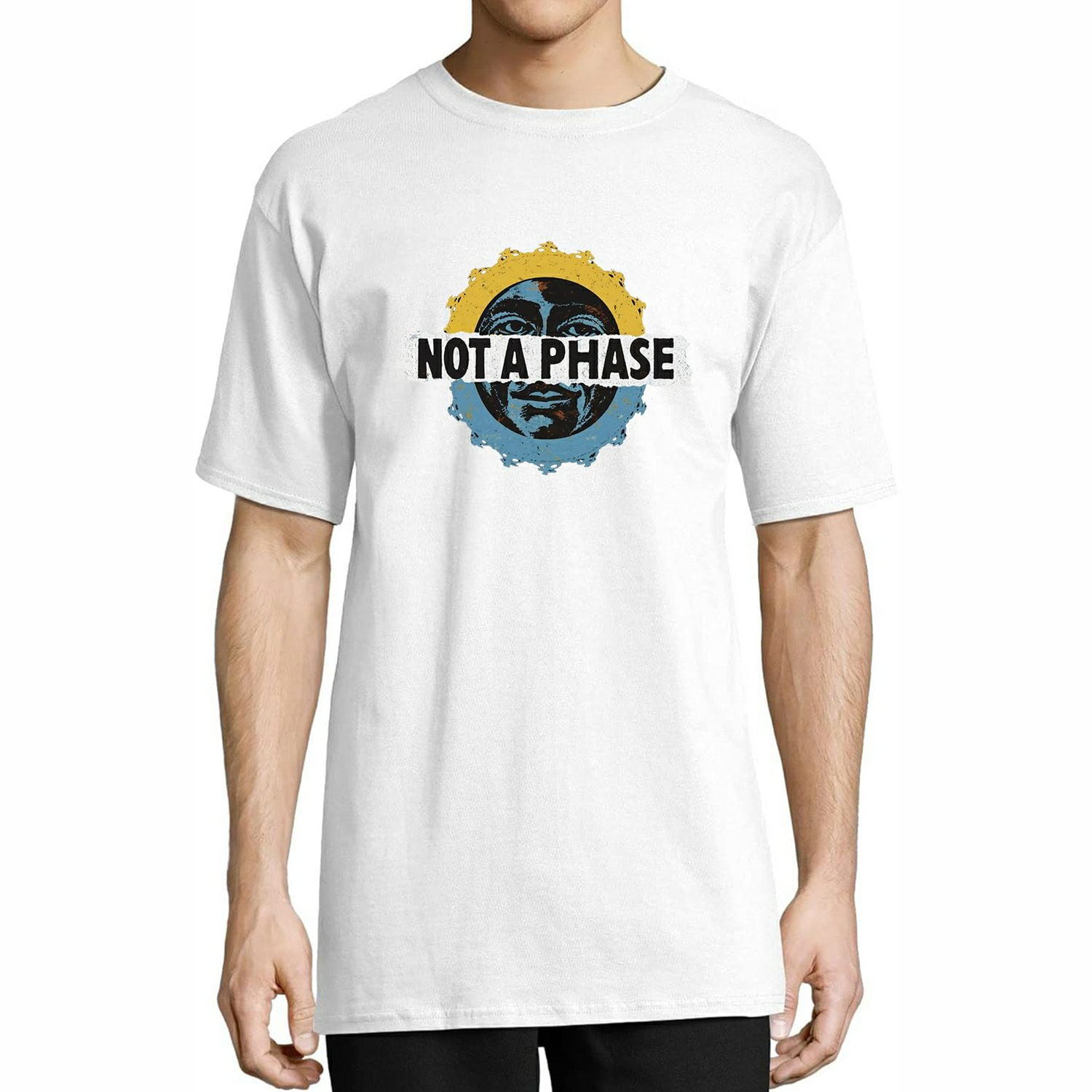 Not A Phase Bisexual Lgbtq Bi Pride Flag Moon Retro Mens T Shirts White