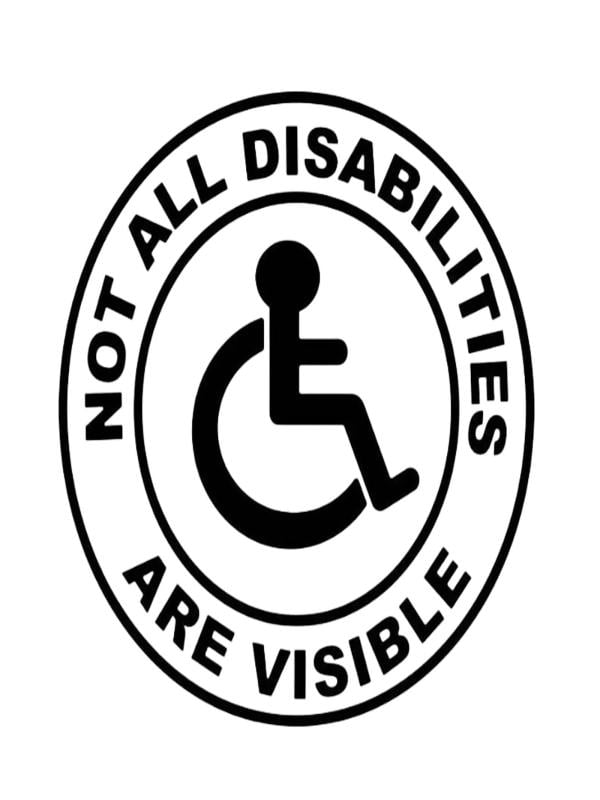 Not All Disabilities are Visible Sticker – Handicap Accessibility ...