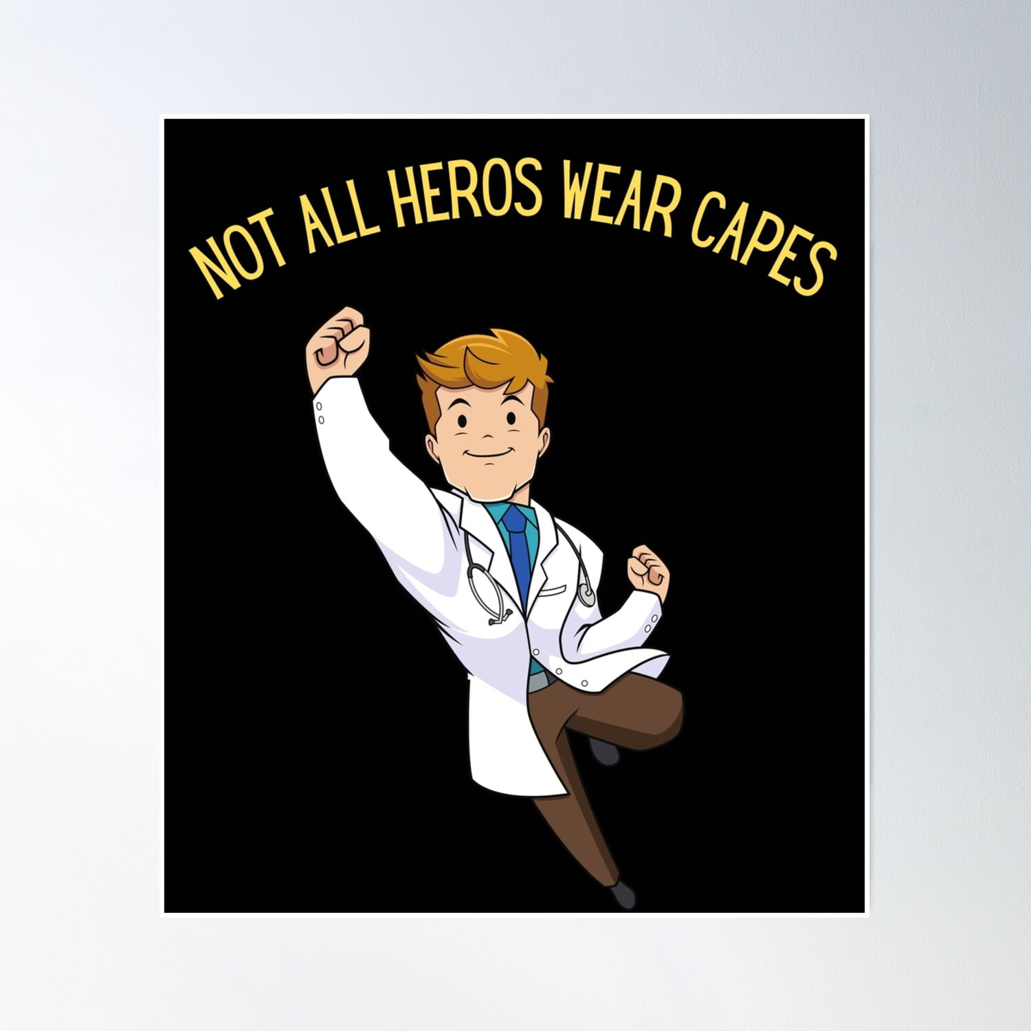 Not All Heros Wear Capes- Male Poster Wall Art, Modern Wall Decor ...