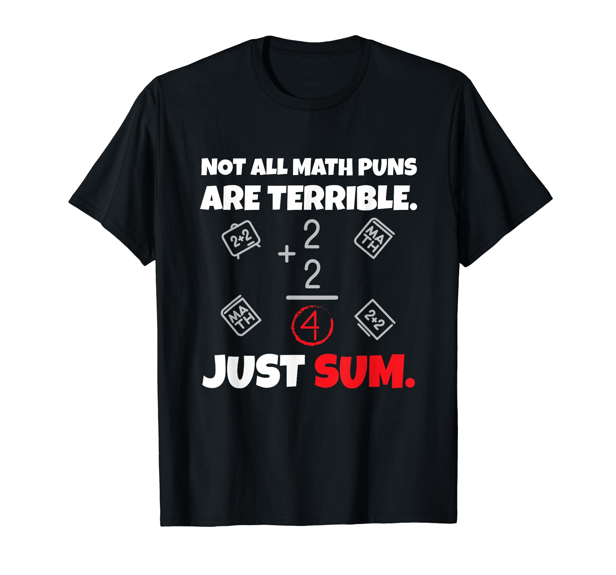 Not All Math Jokes Are Terrible Just Sum - Math Teacher Pun T-Shirt ...