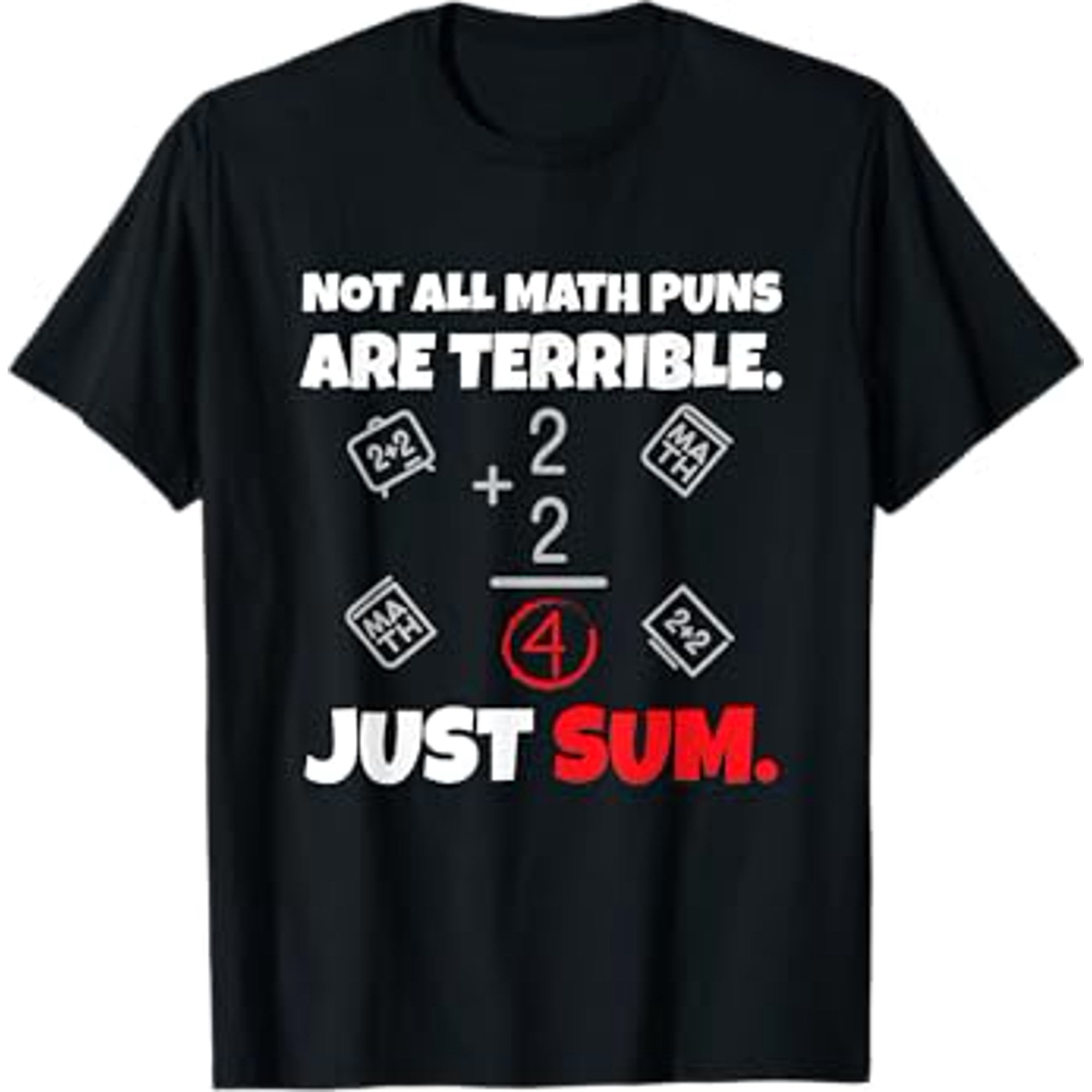 Not All Math Jokes Are Terrible Just Sum - Math Teacher Pun T-Shirt ...