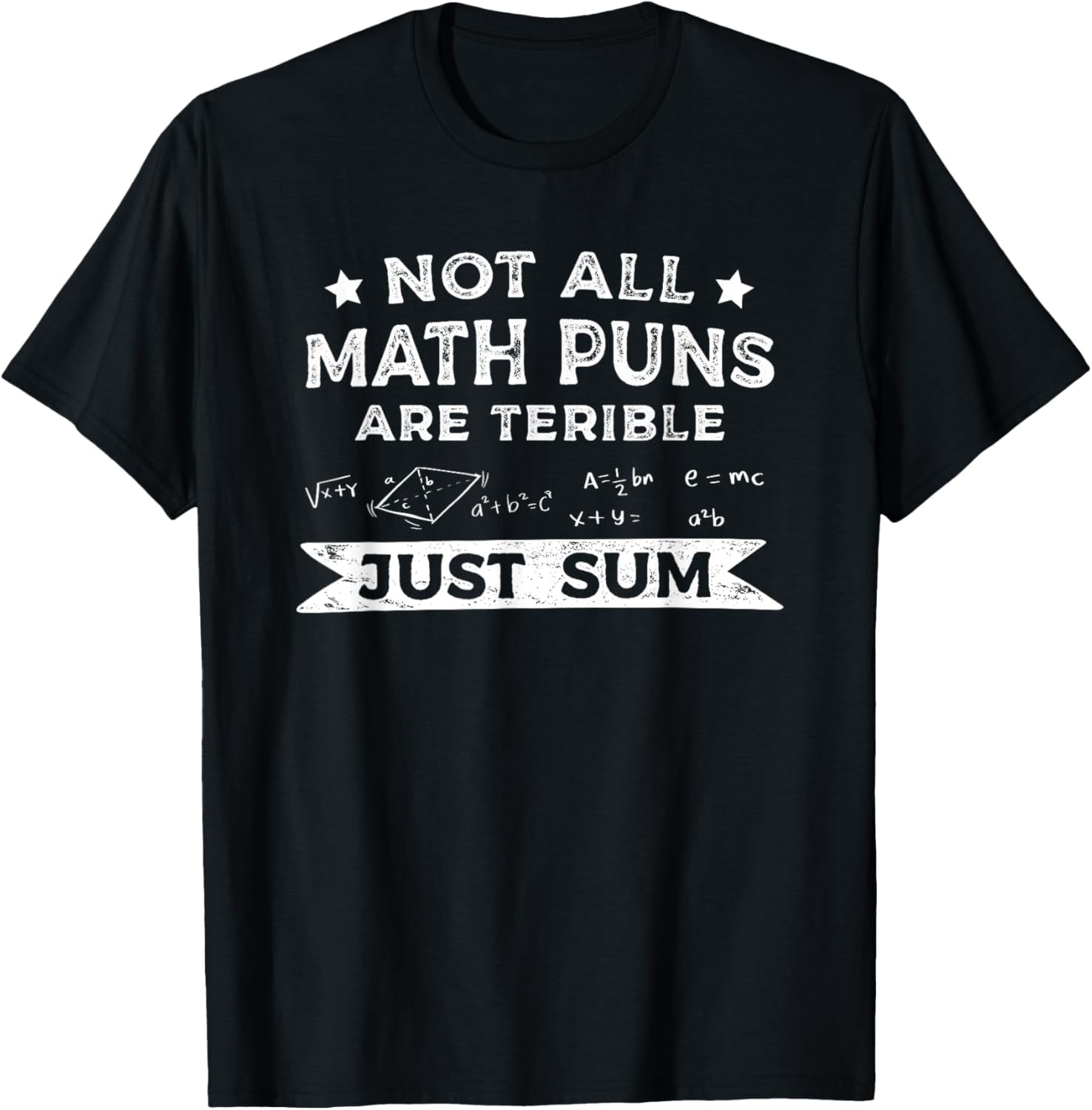 Not All Math Puns Are Terrible Just Sum Mathematician T-Shirt men and women can wear, black ...