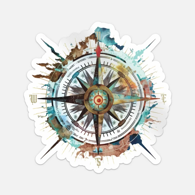 Not All Those Who Wander Are Lost Compass Vintage Sticker Phone Decal ...