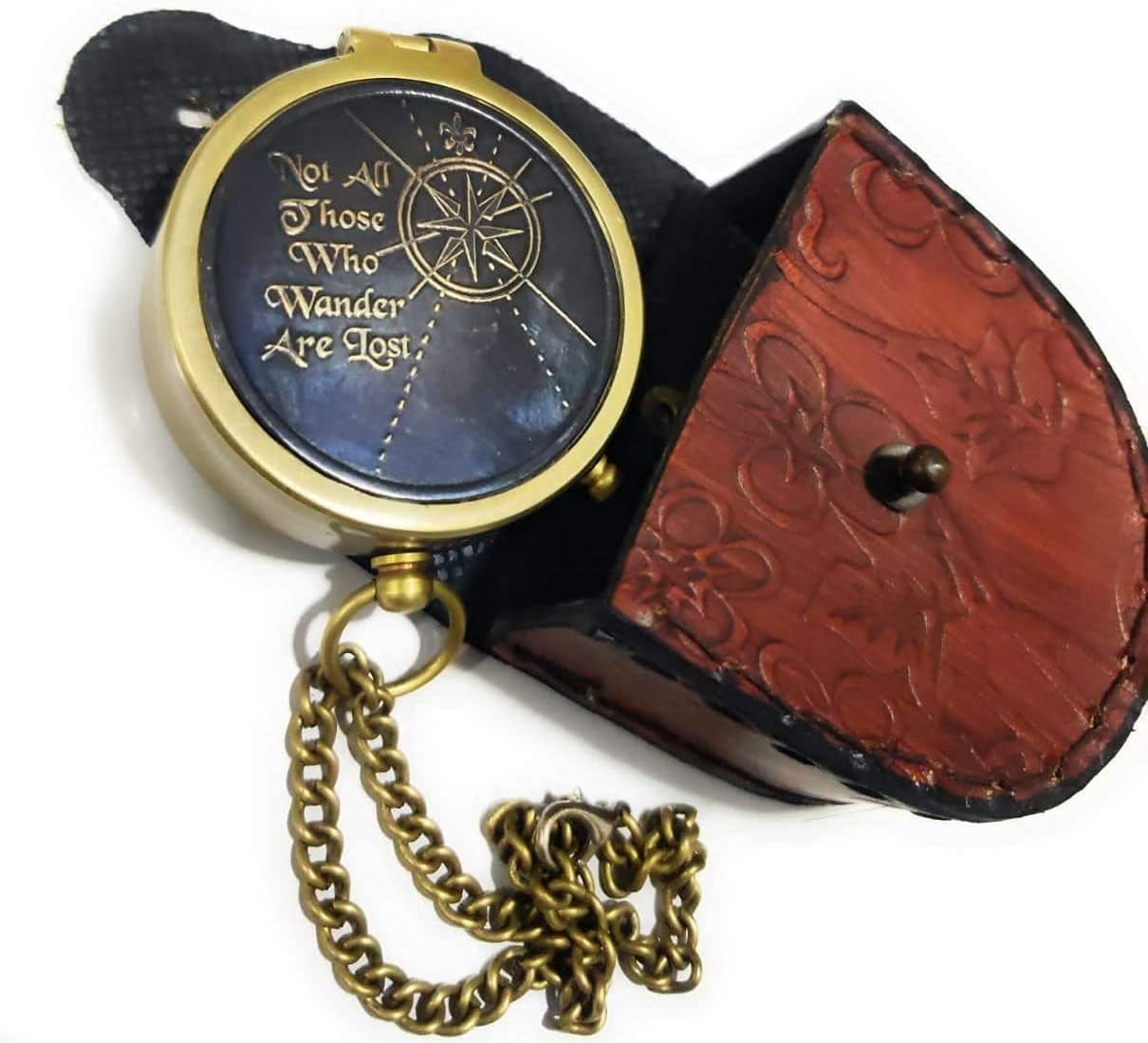 Not All Those Who Wander are Lost Brass Antique Dial Marine Brass ...