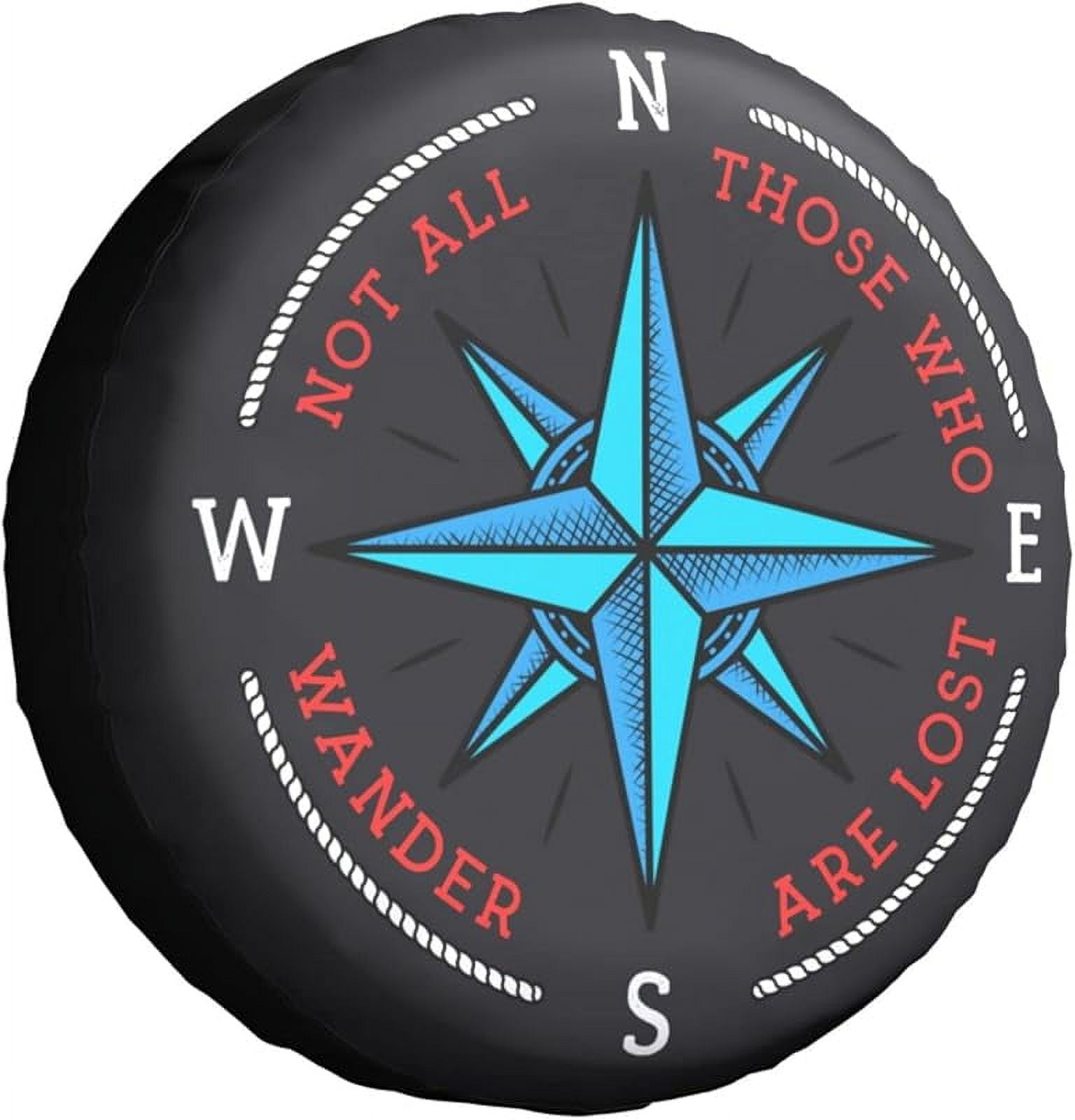 Not All Those Who Wander are Lost Compass Spare Tire Cover Wheel ...