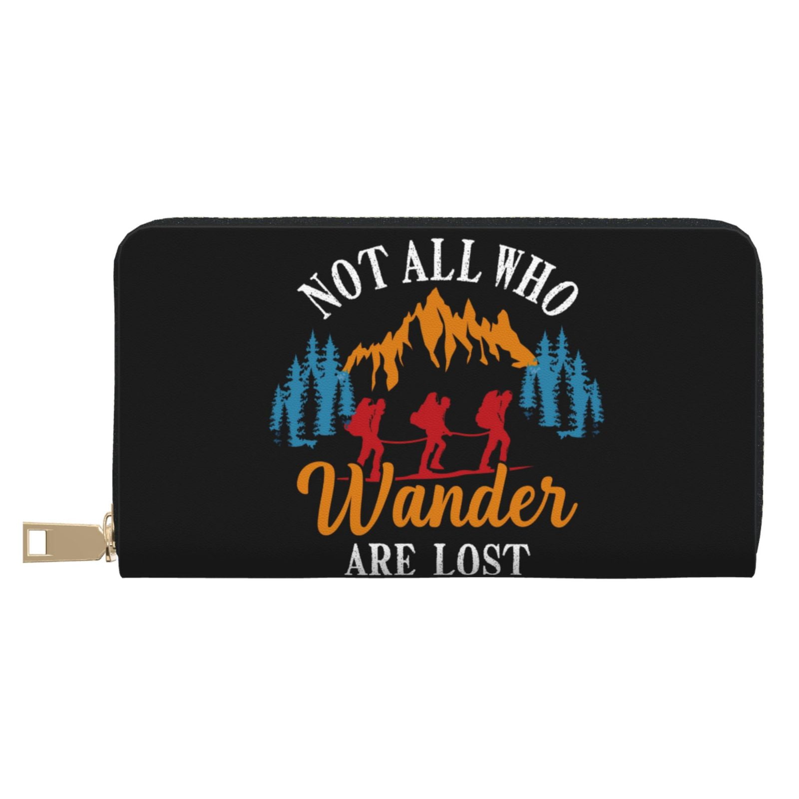 Not All Who Wander Are Lost Hiking Wallet Women, Leather Bifold Multi ...