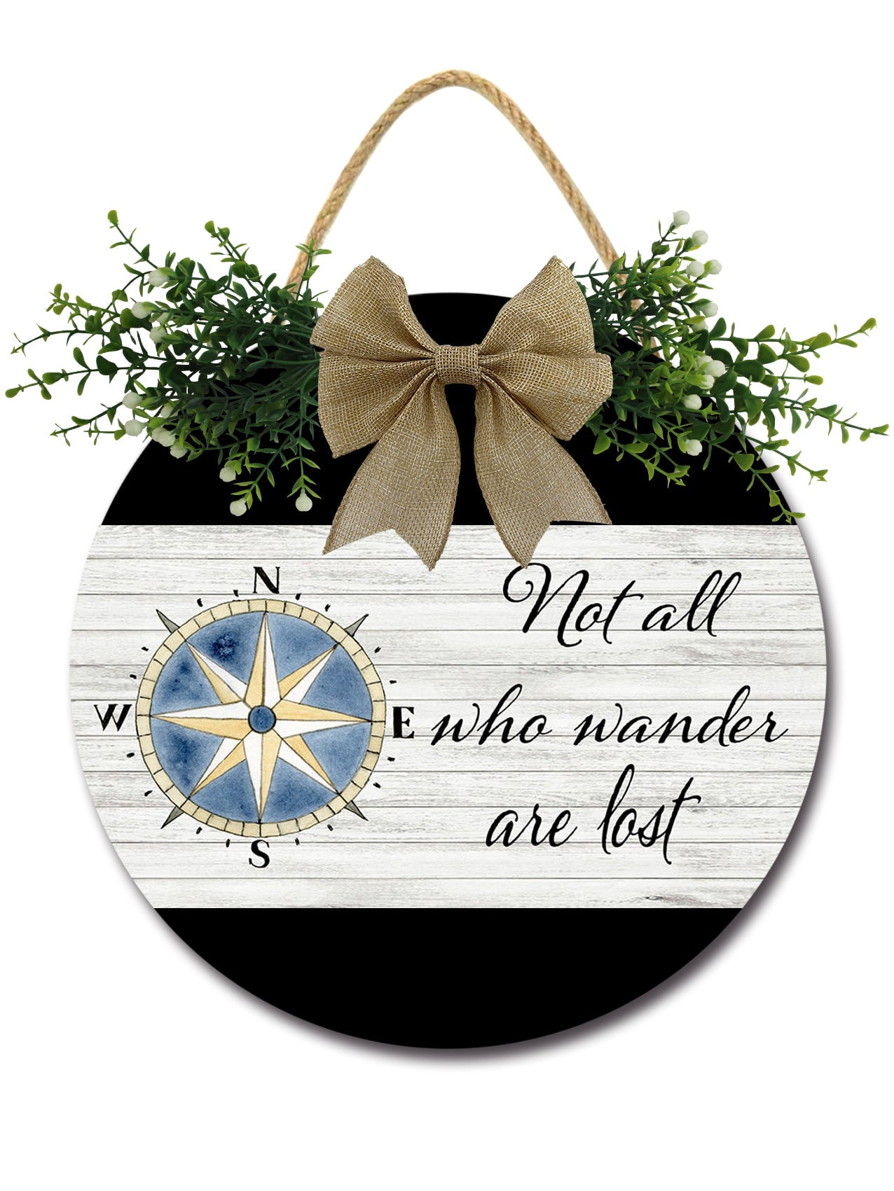 Not All Who Wander Are Lost Sign Front Door Porch Decorations, Round ...
