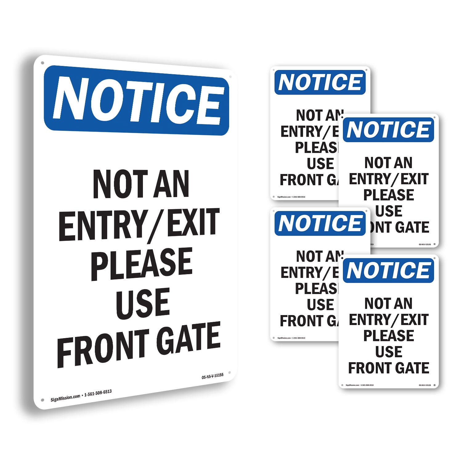 Not An Entry Exit Please Use Front Gate OSHA Notice Rigid Plastic Sign ...
