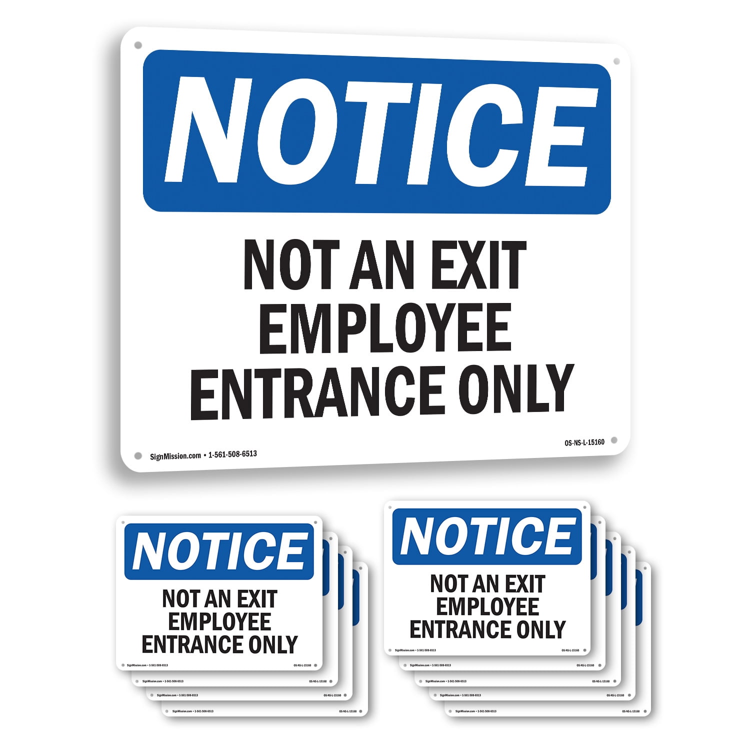 Not An Exit Employee Entrance Only OSHA Notice Rigid Plastic Sign 10 ...