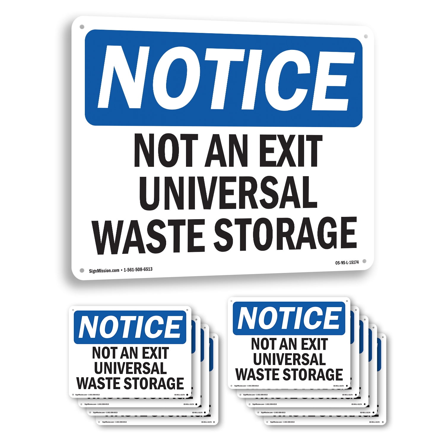 Not An Exit Universal Waste Storage OSHA Notice Aluminum Sign 24 Inch x ...