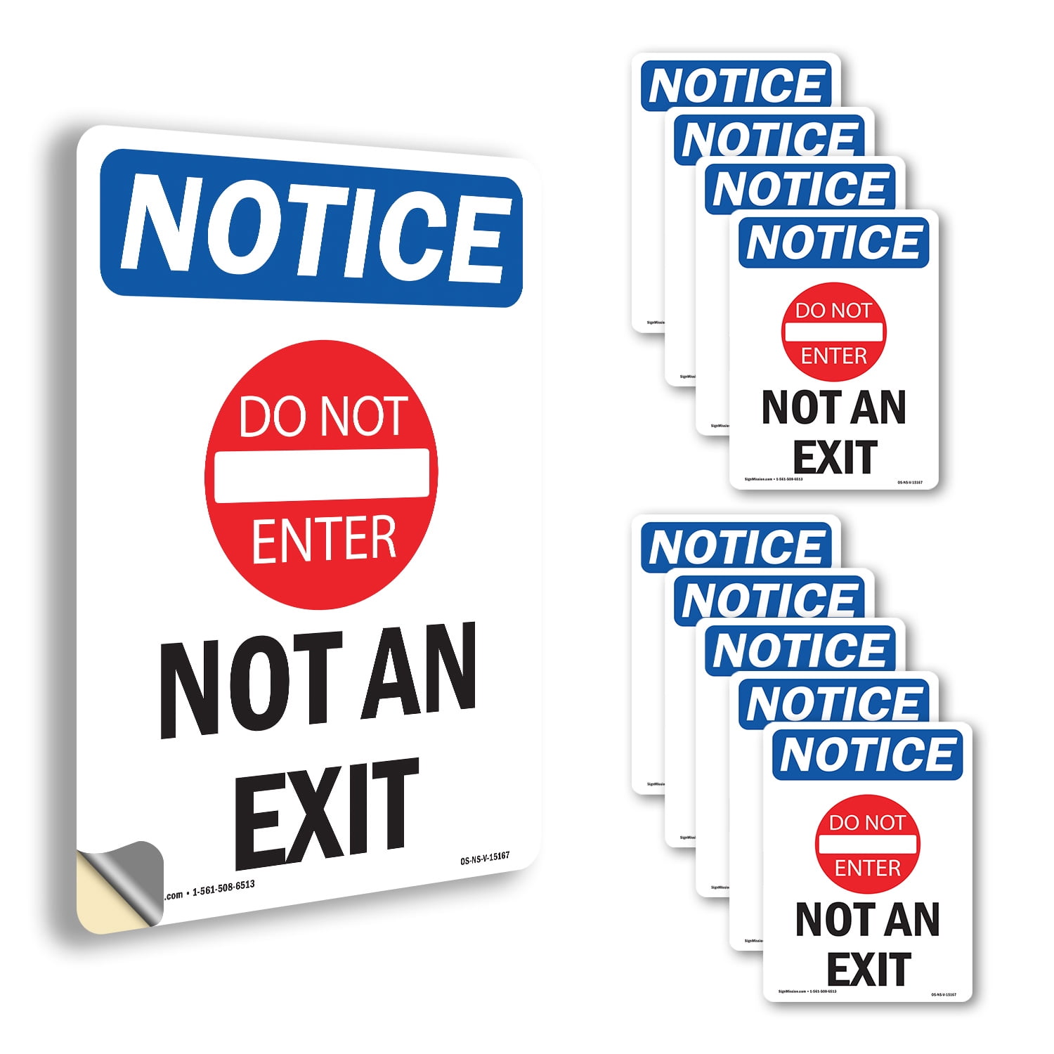 Not An Exit With Symbol OSHA Notice Vinyl Decal Label 7 Inch x 5 Inch ...