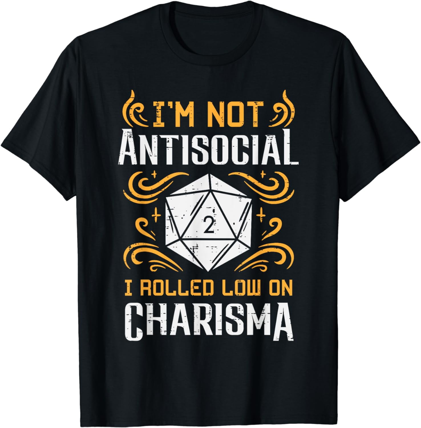 Not Anti Social Low Charisma Funny RPG Gamer Men Boys Kids T-Shirt ...