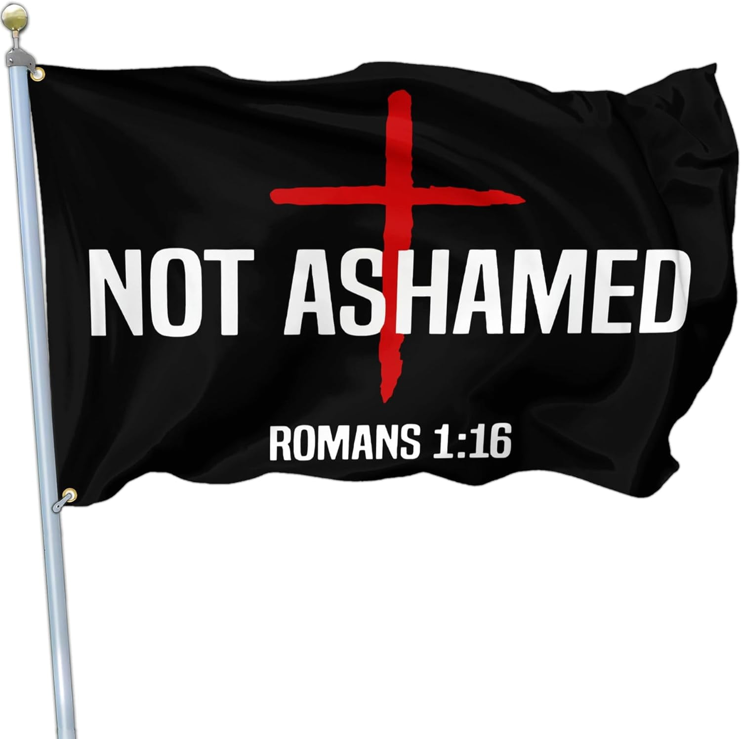Not Ashamed Romans 116 Flag Christian Jesus American Flags for Outside ...