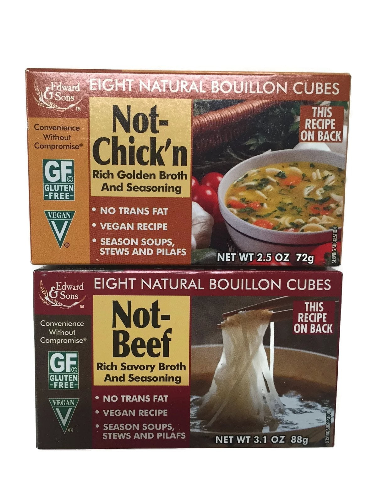 Not-Beef + Not-Chick,N Edward & Sons Bouillon Cubes, Variety Set [1 Of ...