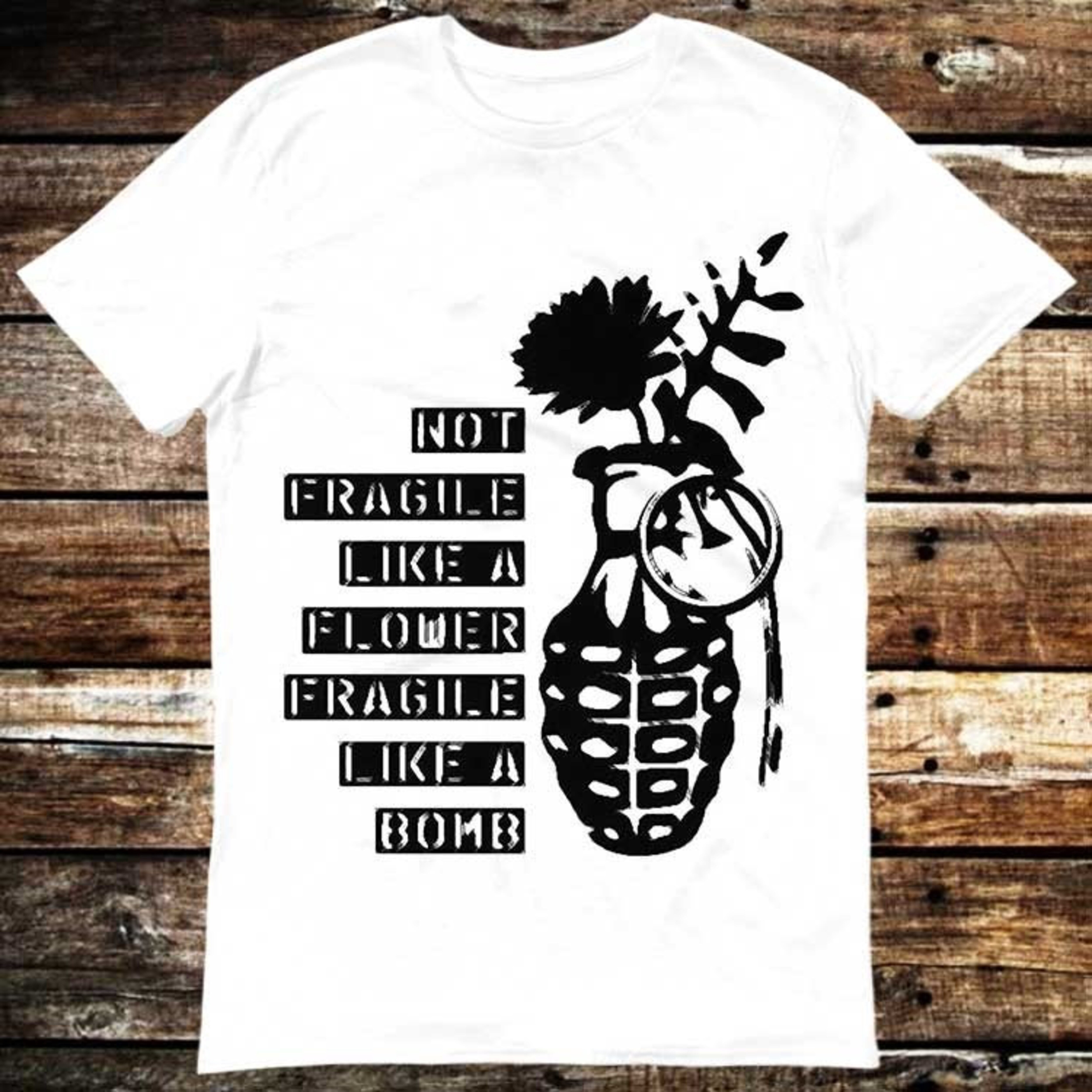 Not Fragile Like A Flower Fragile Like A Bomb Feminist RBG T Shirt Meme ...