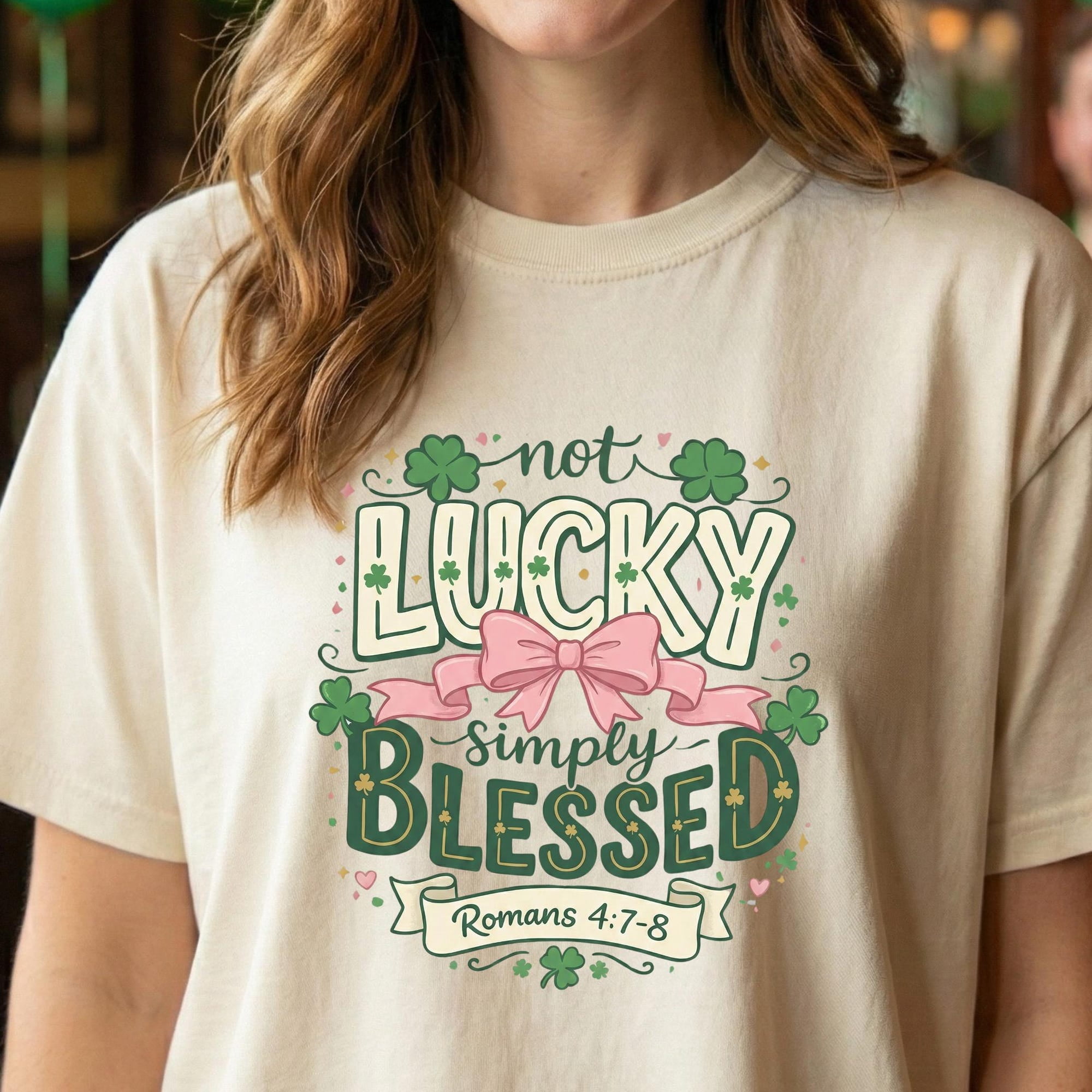 Not Lucky Simply Blessed Christian TShirt St Patrick s Day Faith Shirt ...