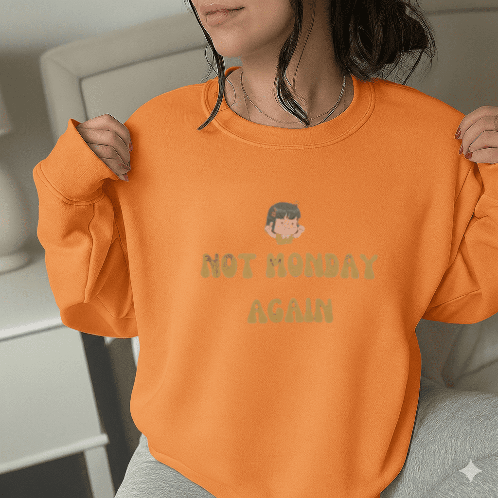 Not Monday Again Funny Quote Lazy Mood Work Week Humor Chill Graphic ...