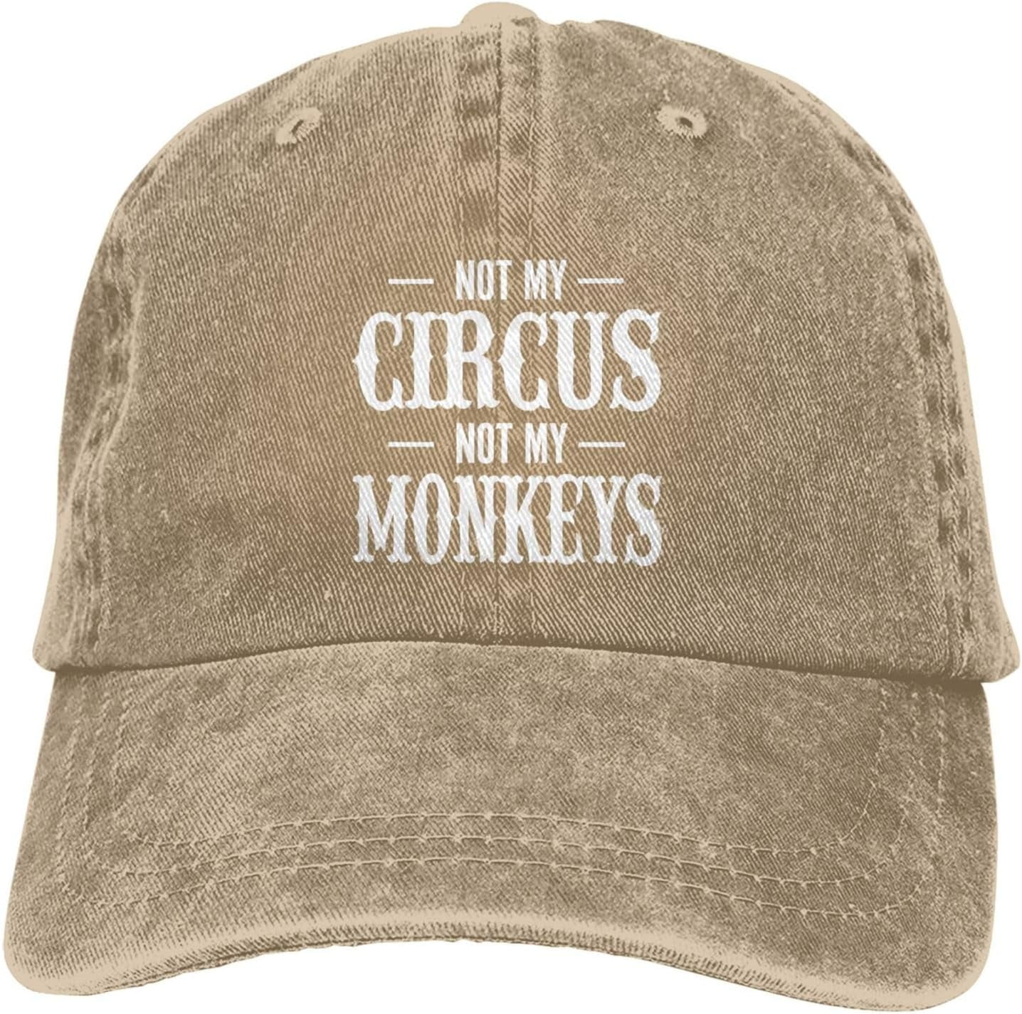 Not My Circus Not My Monkeys Funny Hat Adjustable Denim Baseball Cap ...