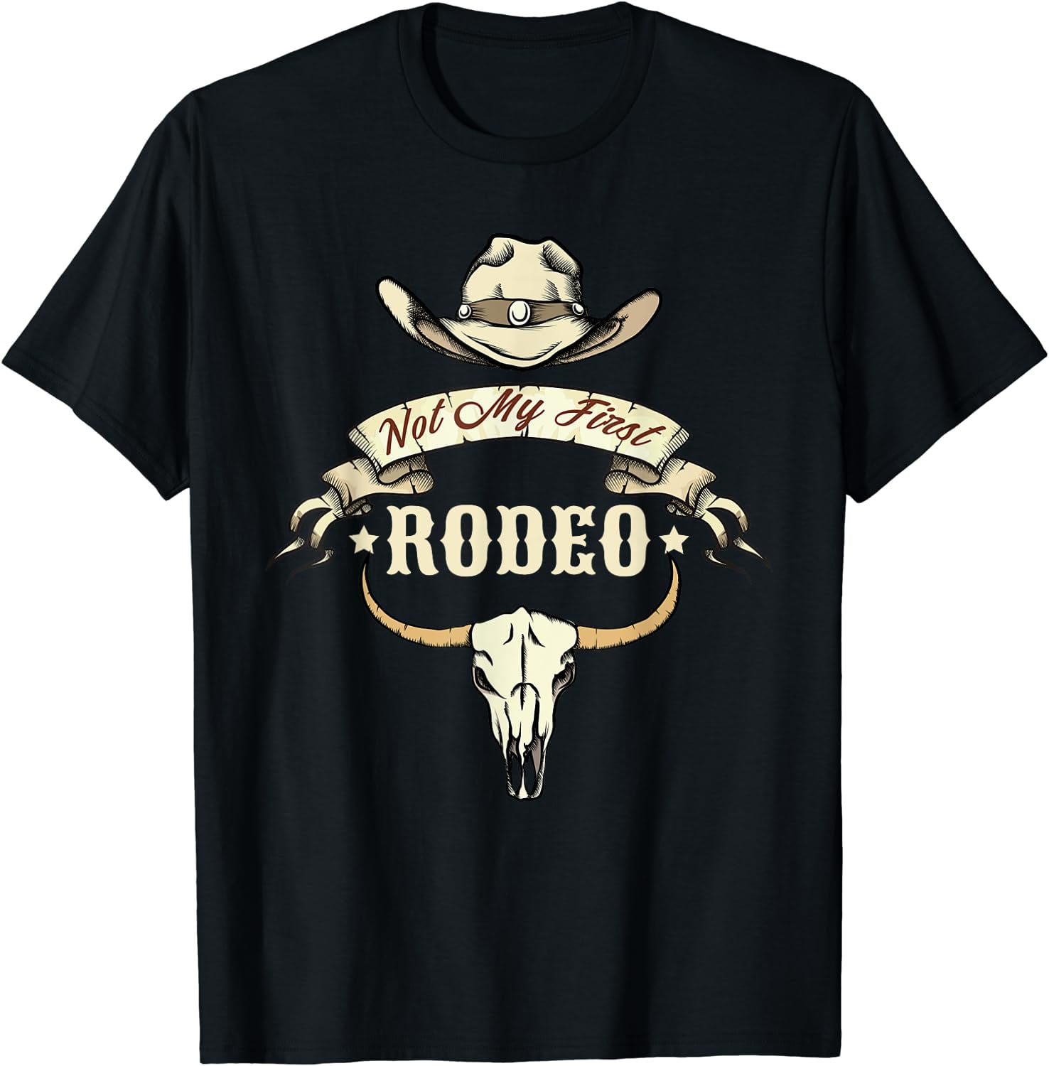 Not My First Rodeo Vintage Rodeo Western Country Cowboy T-Shirt Black ...