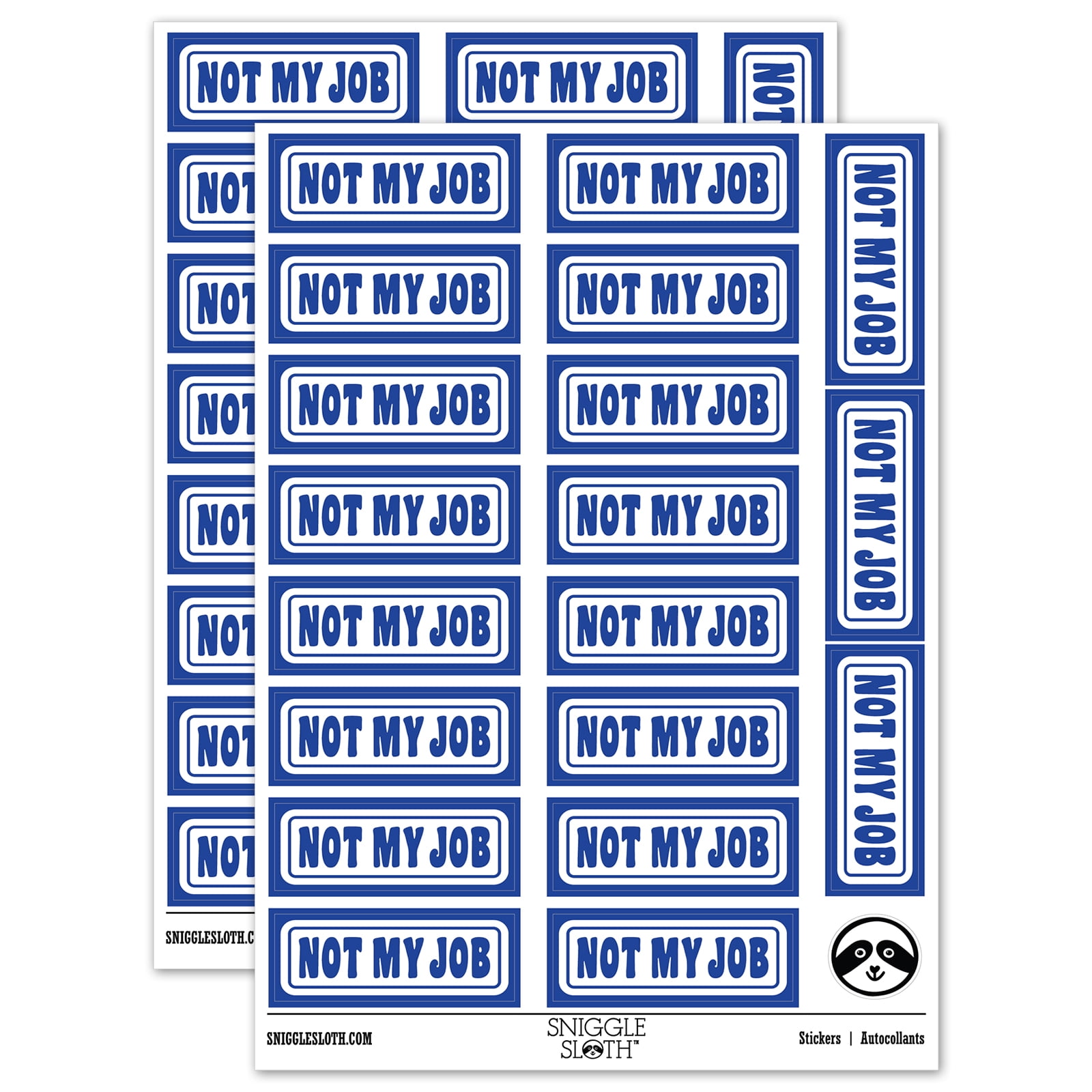 Not My Job Reversed Sticker Set - Dark Blue - Matte Finish - 2.00 ...