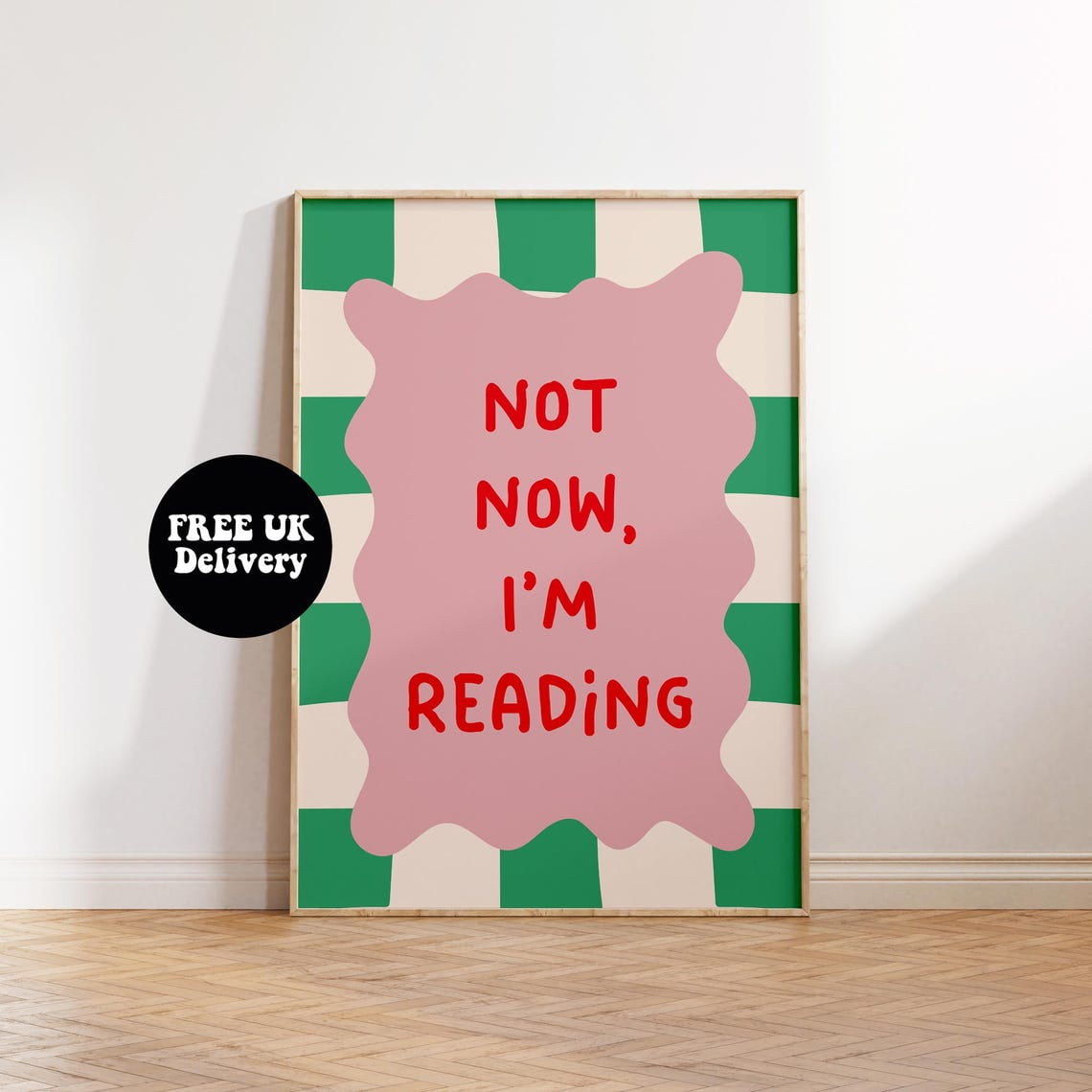 Not Now I'M Reading Poster, Reading Poster, Book Lover For Her, A5 A4 ...