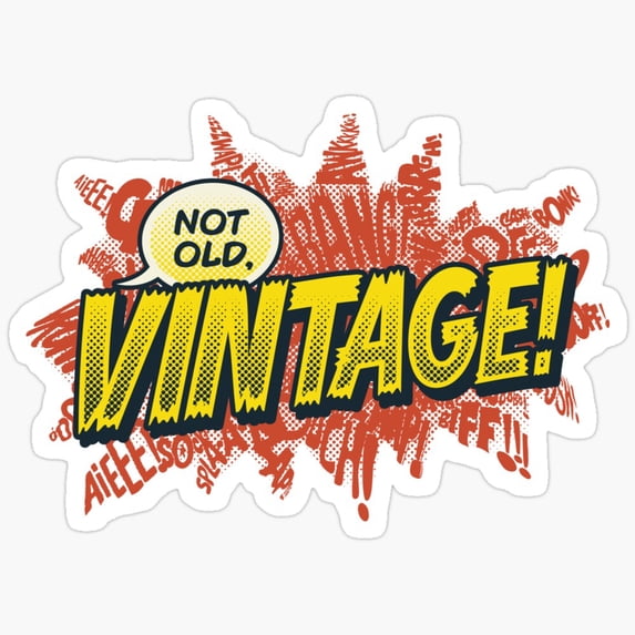 Not Old: Vintage! Comics Sticker Phone Decal Water Bottle Stickers Car ...