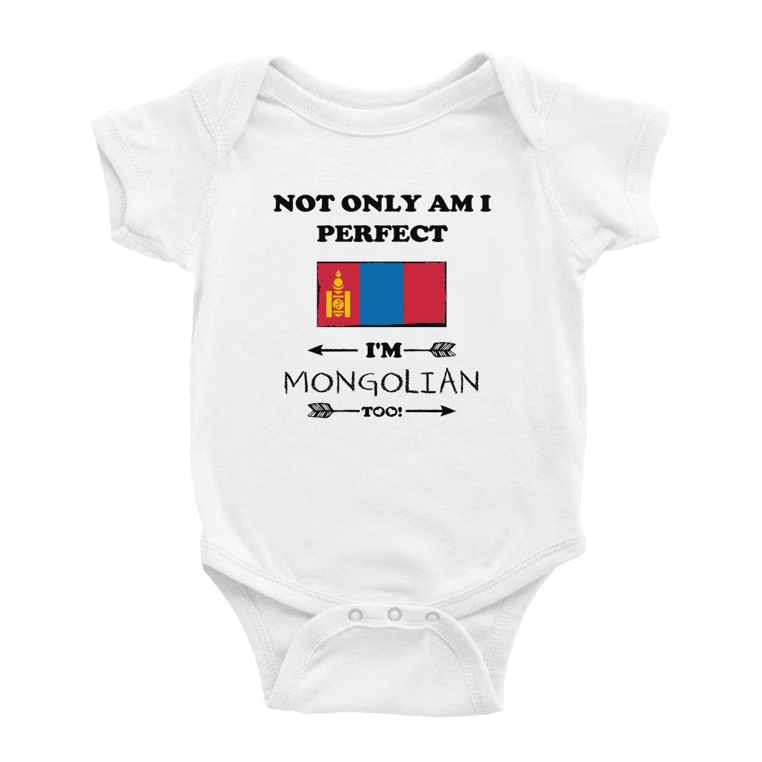 Not Only Am I Perfect, I'm Mongolian Too! Cute Baby Jumpsuits (White, 0 ...