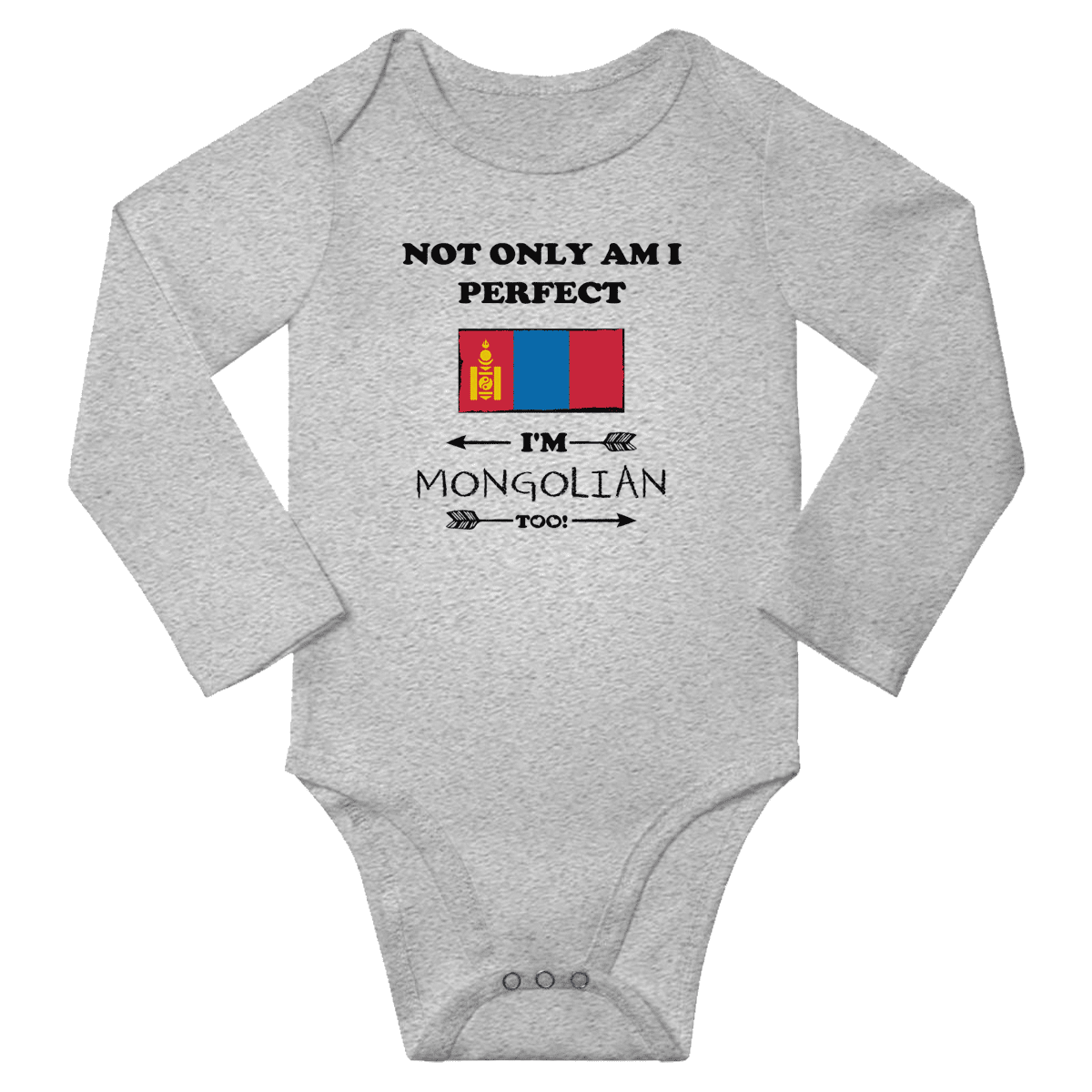 Not Only am i Perfect, I'm Mongolian Too! Baby Long Sleeve Jumpsuits ...