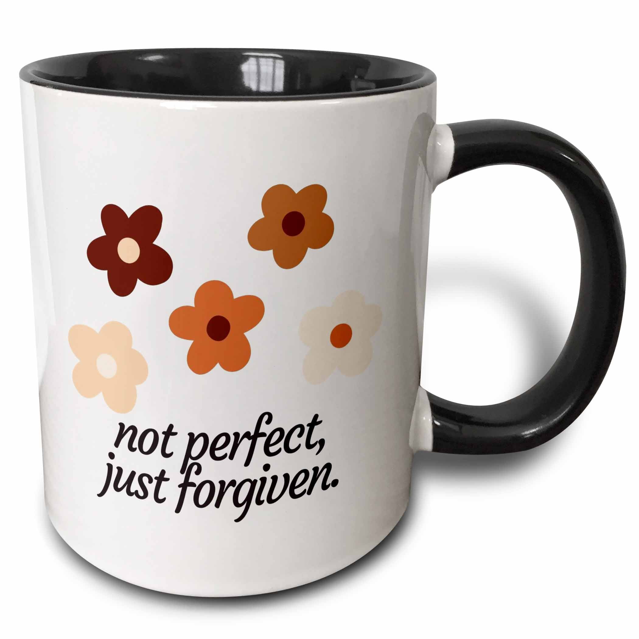 3drose, Not Perfect Just Forgiven Retro, 11oz Two-tone Black Mug ...