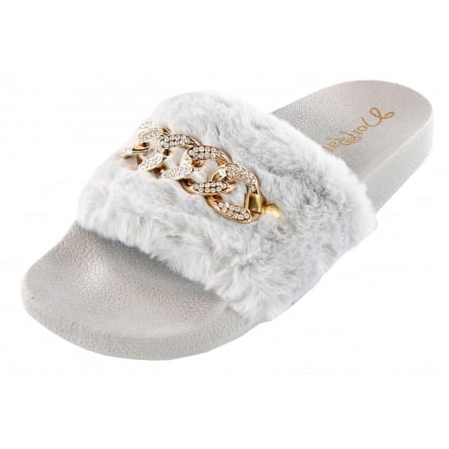 Not Rated Women's Chainy Furry Slides - Walmart.com