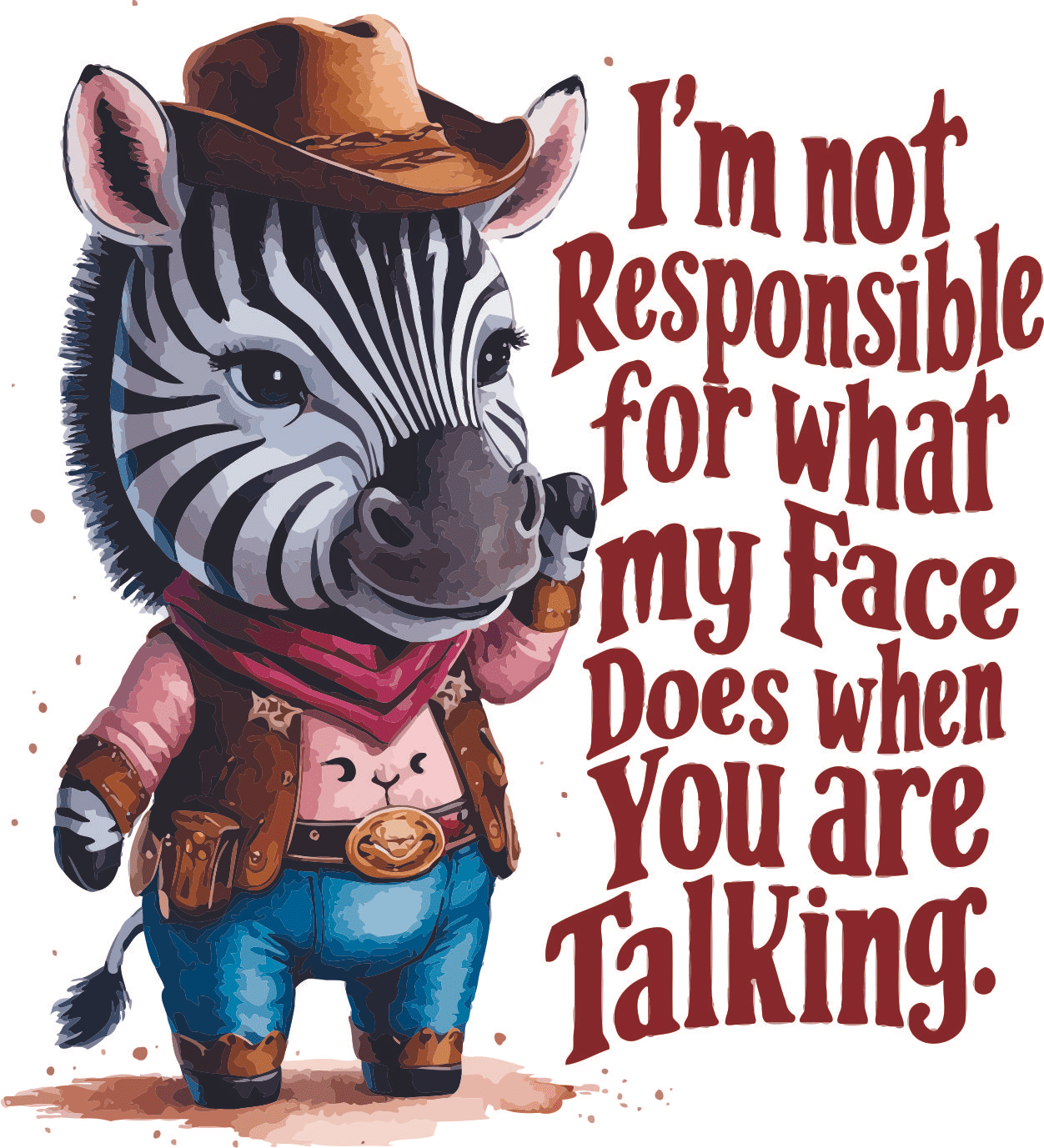 Not Responsible Zebra Bold Statement Quote for Dorm Office Quotes Funny ...