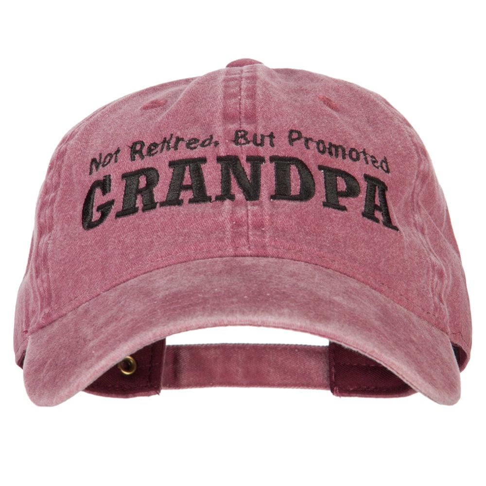 Not Retired Promoted Grandpa Embroidered Washed Cotton Twill Cap ...