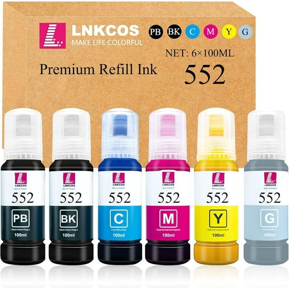 （Not Sublimation Ink） 600ML 552 Regular Ink Compatible Refill Bottle ...