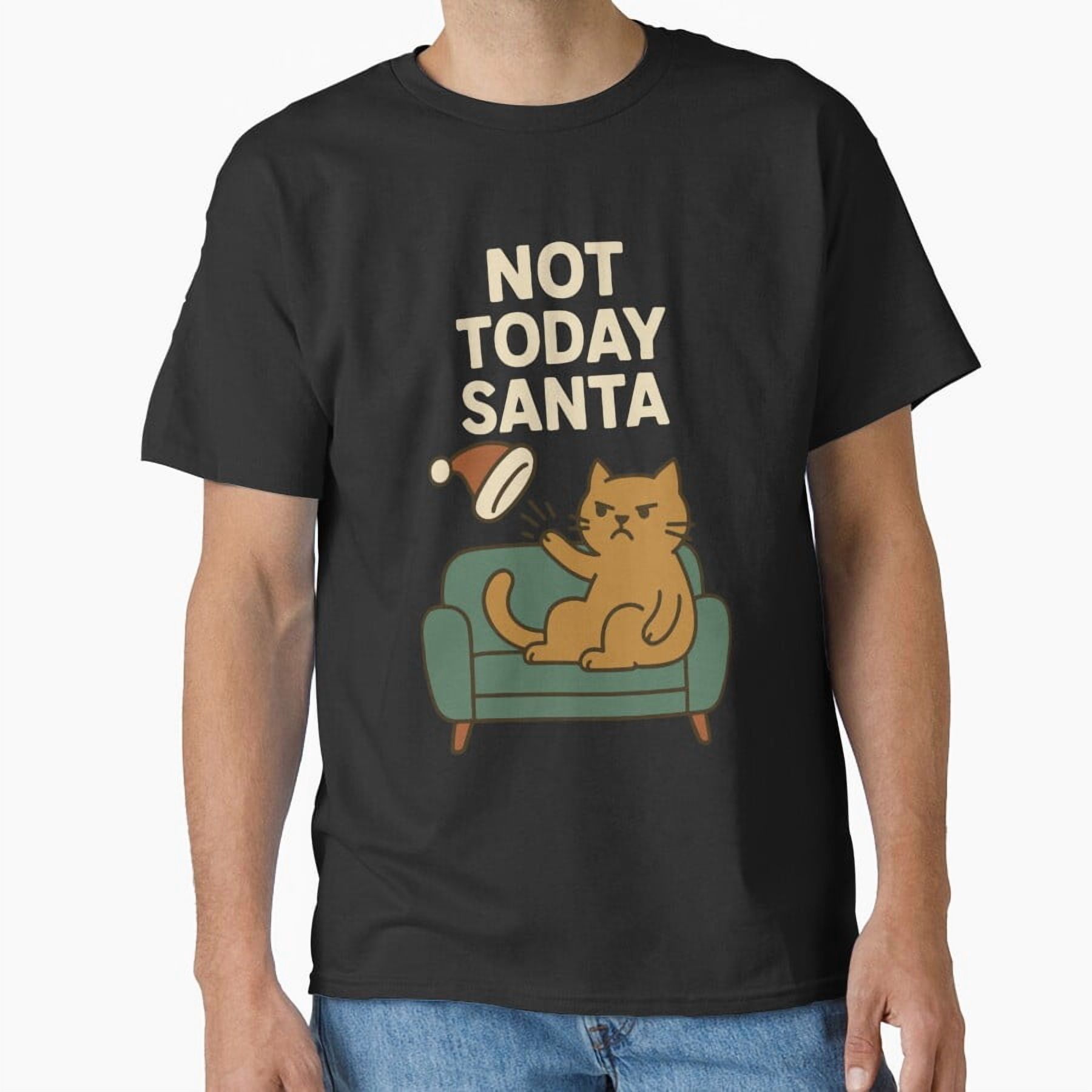 Not Today Santa Funny Cat Christmas Humor Holiday Pet Lover Feline ...