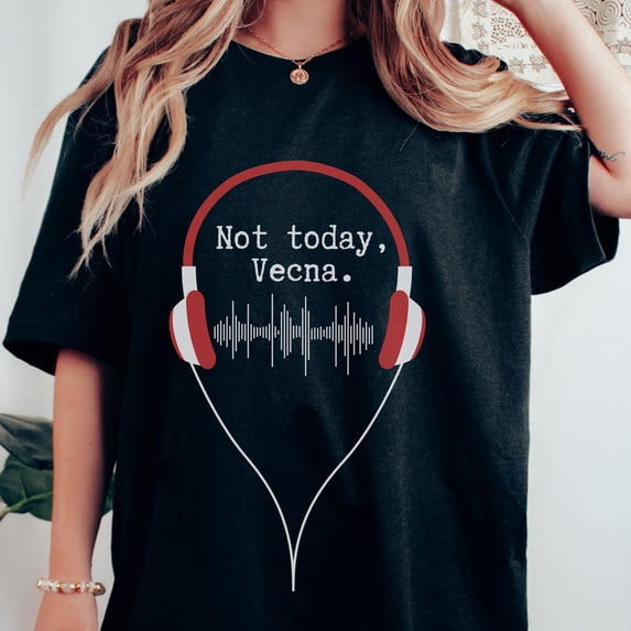 Not Today Vecna Retro Headphones Graphic T-Shirt, Garment-Dyed Music ...