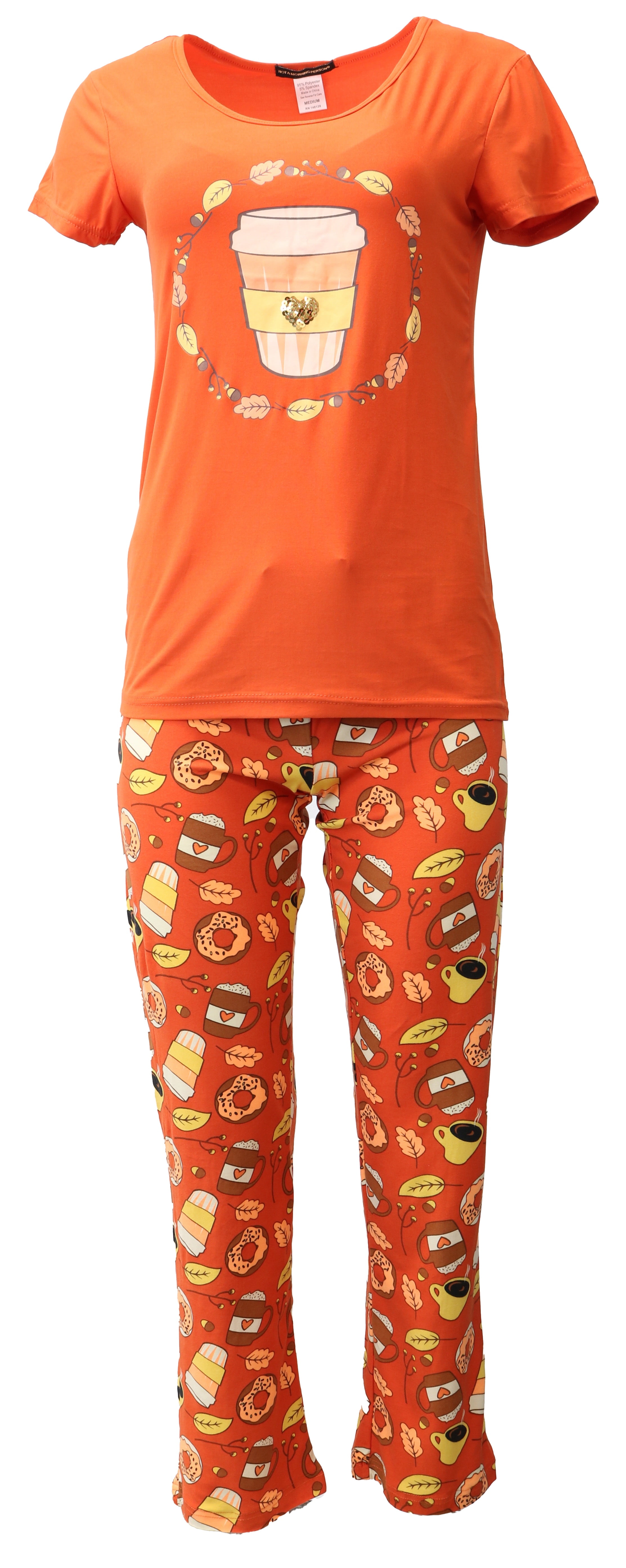 Not a Morning Person Women's Fall Pajama Set - Pumpkin Spice Latte ...