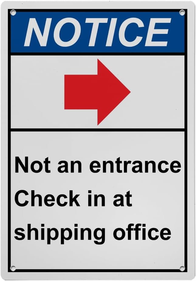 Not an Entrance Shipping Office Check In Sign, Industrial Do Not Enter ...